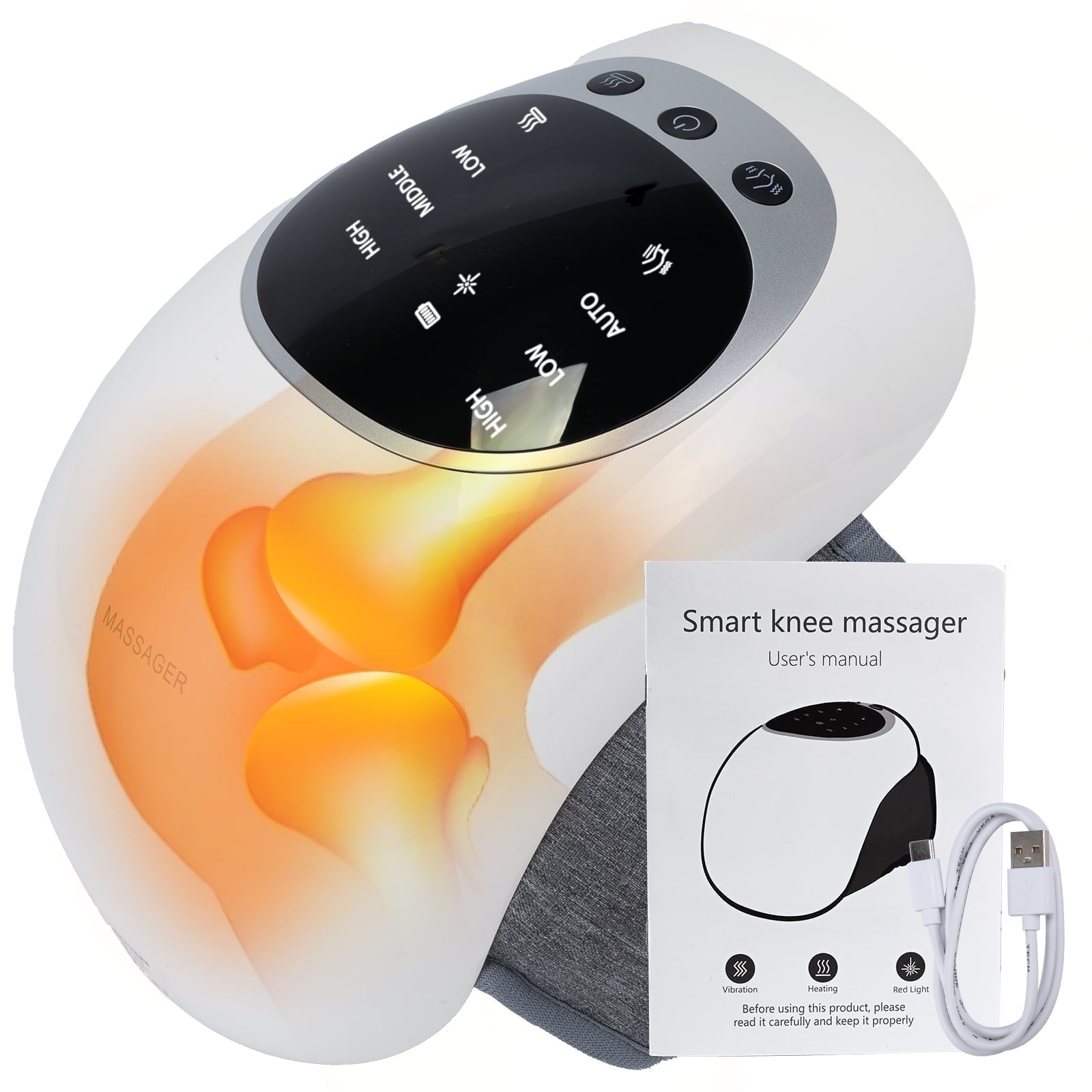 Portable Knee Massager 3-in-1 Heat, Massage and Red Light for Joint ...