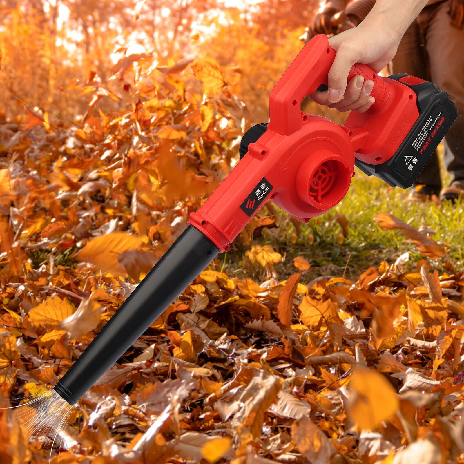Portable Cordless Leaf Blower Compact Handheld Vacuum Dust Cleaner W/2 ...