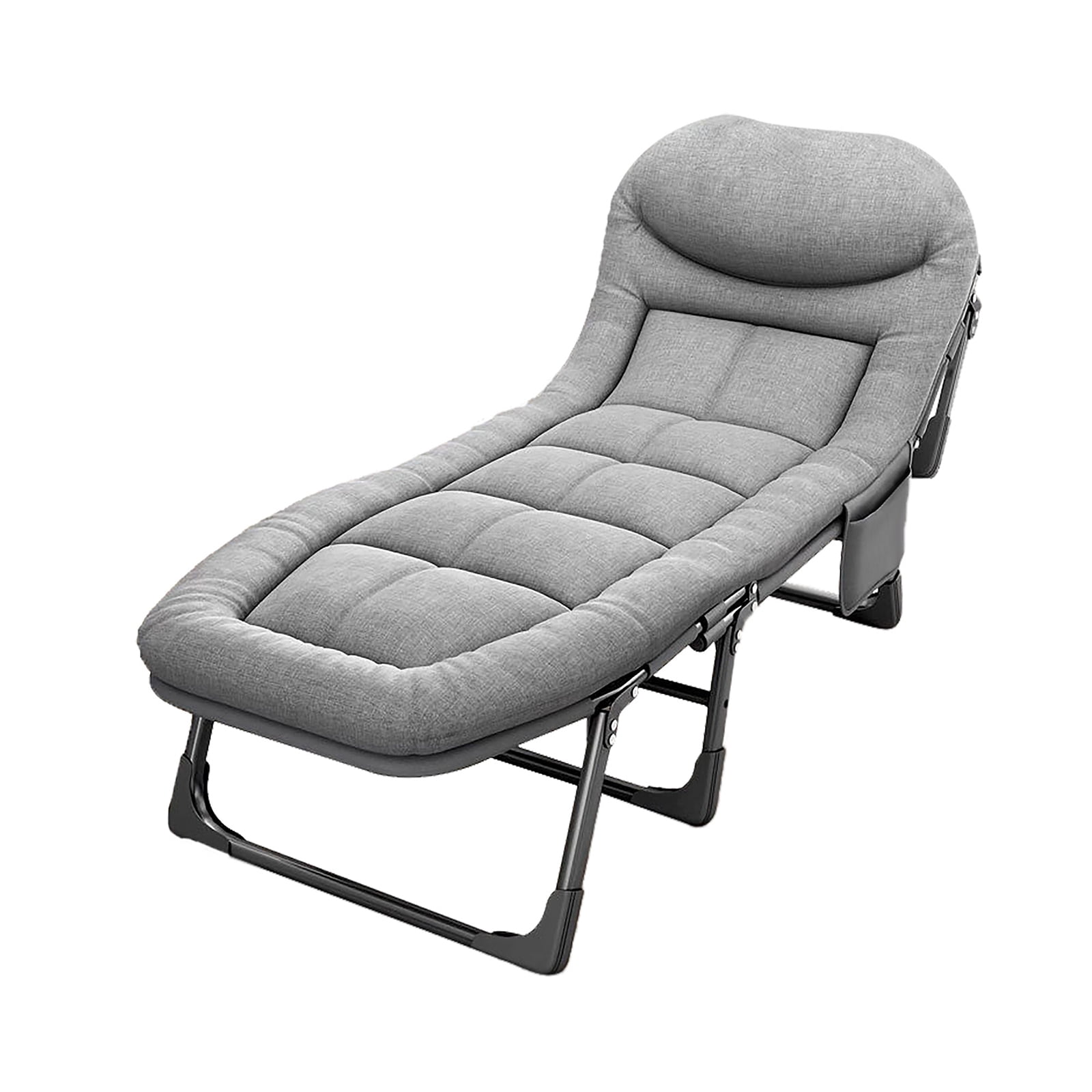 Portable Cot Bed with Mattress, Camping Cot for Adults, Foldable Padded ...