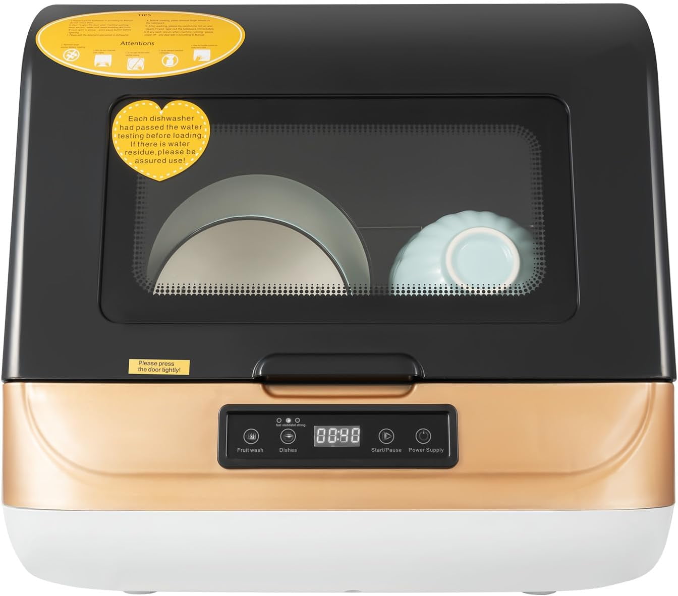 Portable Countertop Dishwasher 800W Compact Dishwasher 3 Washing ...