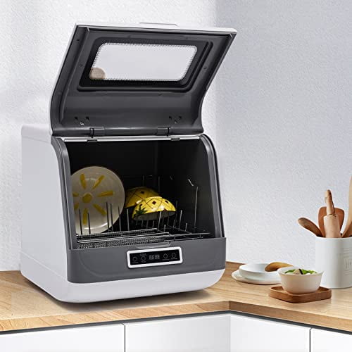 Portable Countertop Dishwasher, Large Capacity Compact Size Dish ...