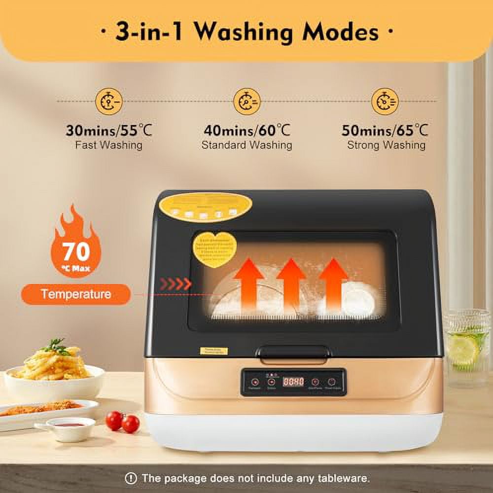 Portable Countertop Dishwasher Mini Dishwasher 3 Washing Modes 4 ...