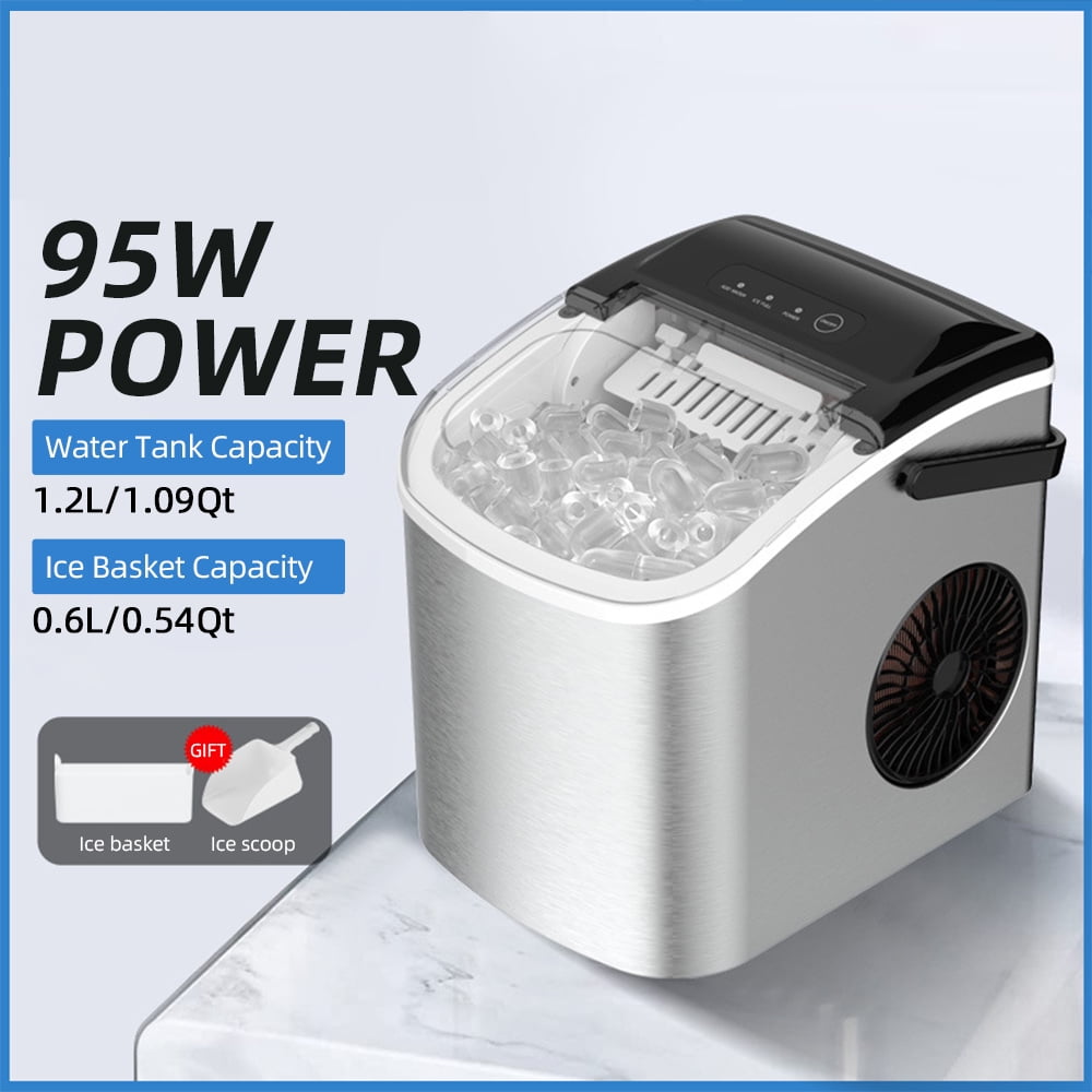 Portable Countertop Ice Maker, Self-Cleaning Ice Maker Machine with Ice ...