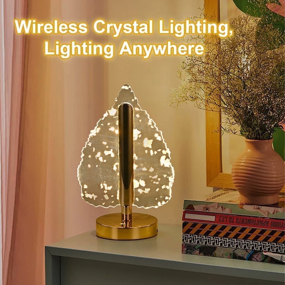 Hnjugfe Portable Crystal Table Lamp, 1-Light Rechargeable Table Lamp ...