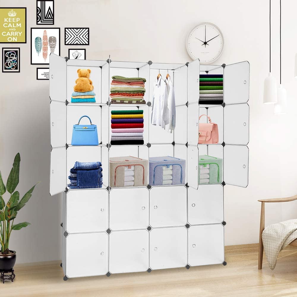 Portable Cube Storage Organzier Wardrobe Closet,DIY Plastic Armoire ...