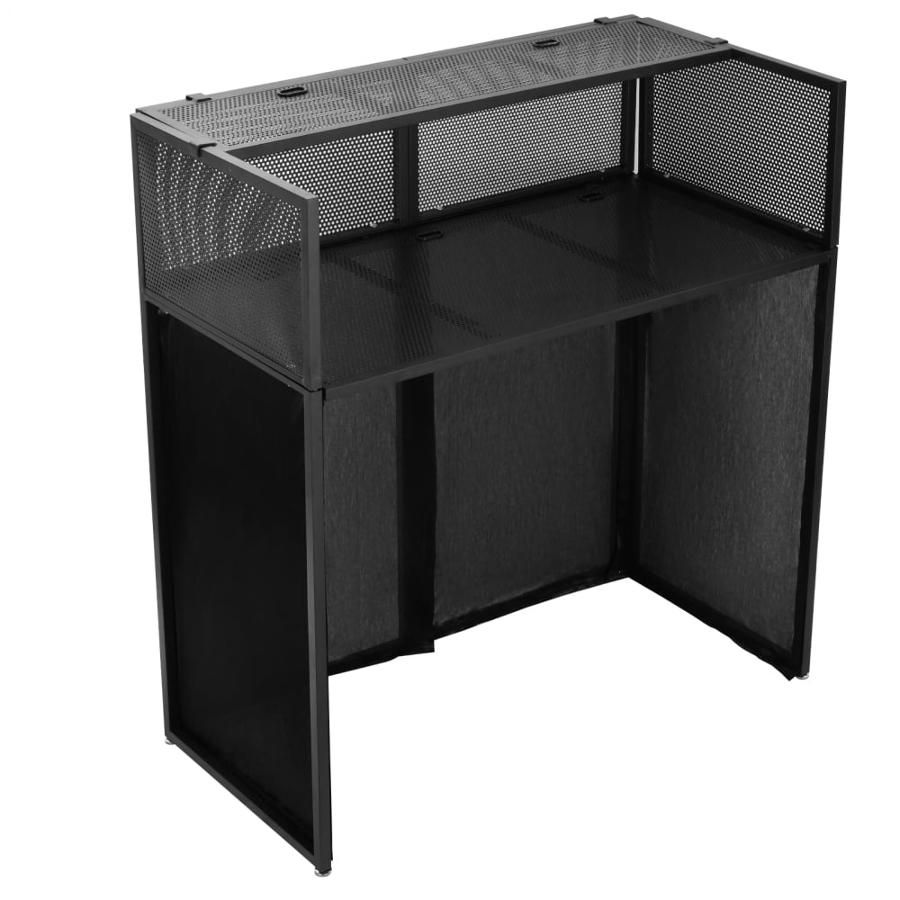 Portable DJ Booth 40x20x45 in, Foldable DJ Table Stand with Black/White ...