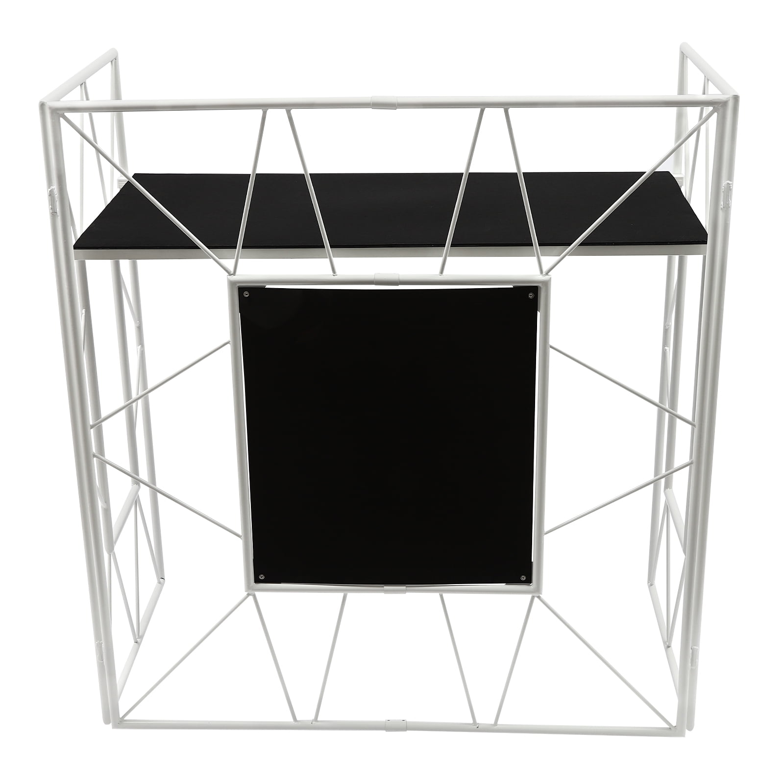 Portable DJ Booth Stand with Black Table, Foldable Frame, 44 lbs Load ...