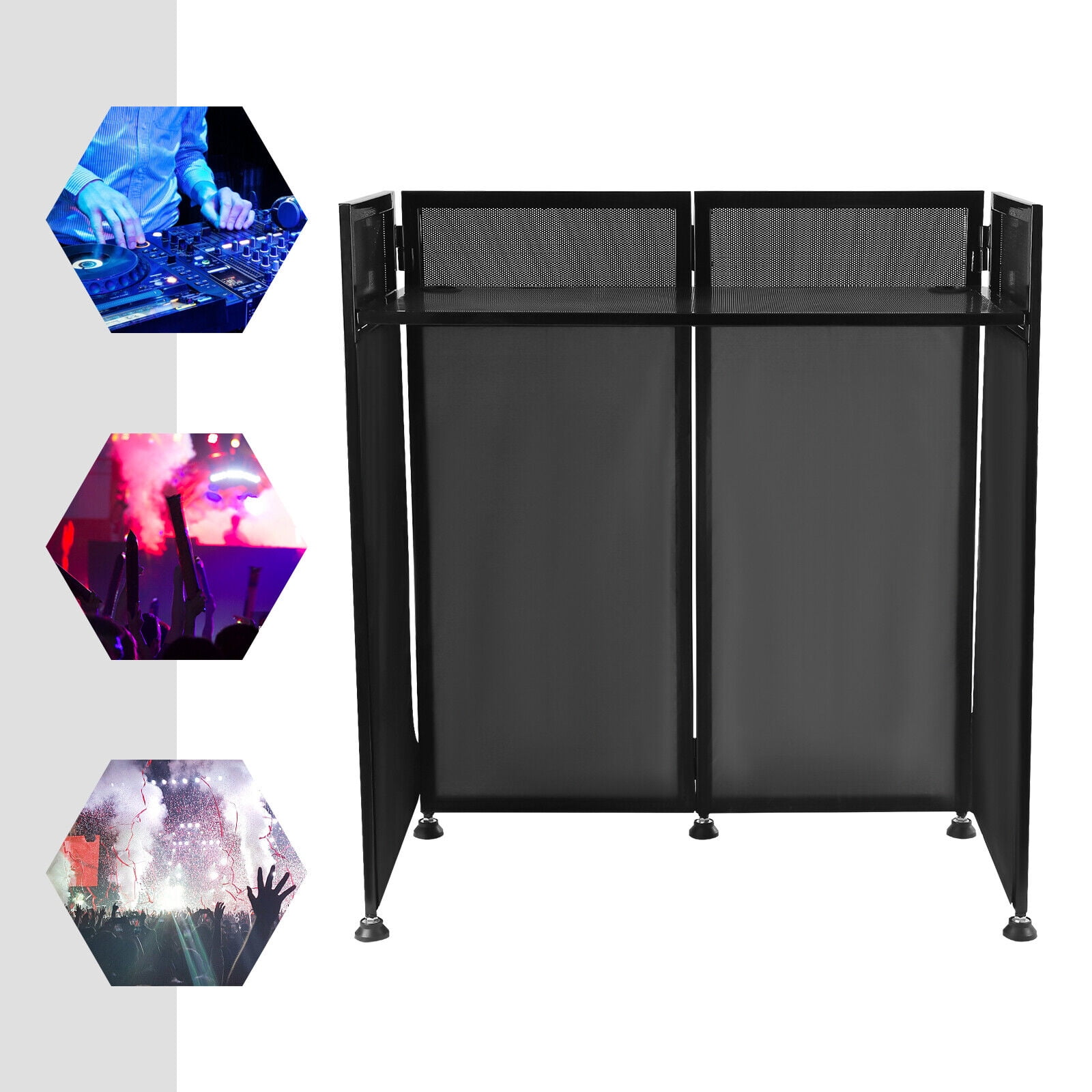 "Portable Folding DJ Event Booth Facade with Metal Frame and Black ...