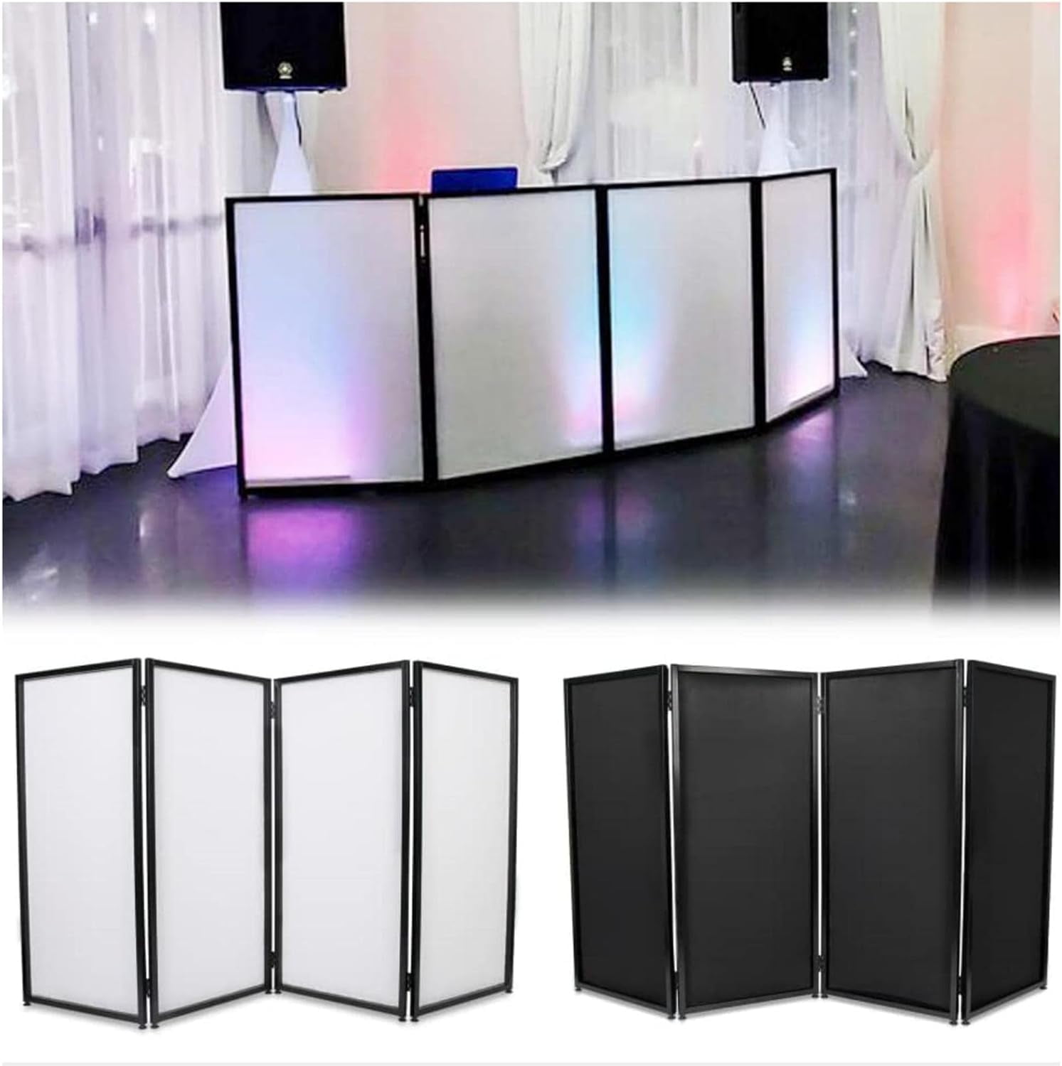 Portable DJ Facade Booth Foldable Cover Screen with White/Black Facade ...
