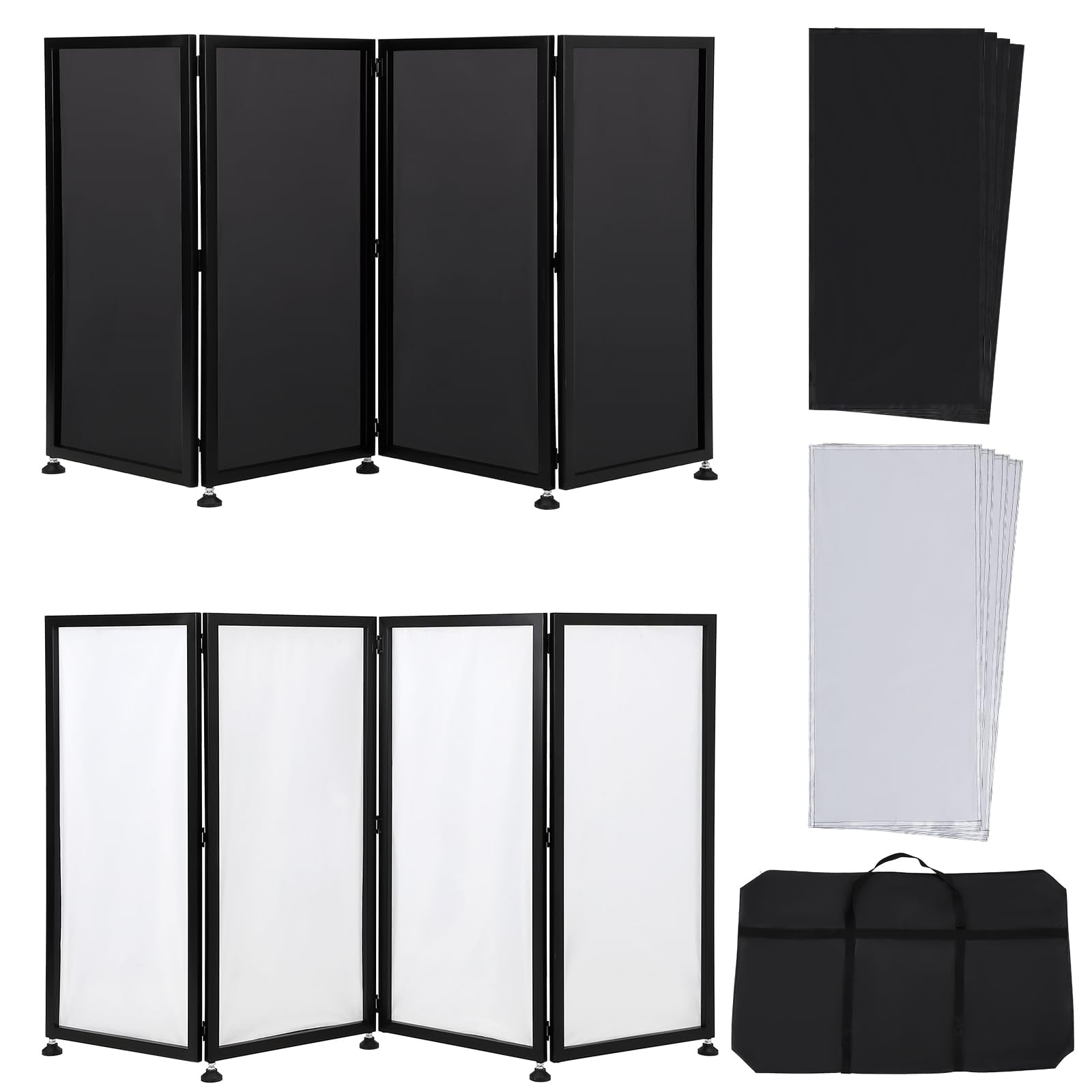 Portable DJ Facade Booth Foldable Cover Screen, with White/Black ...