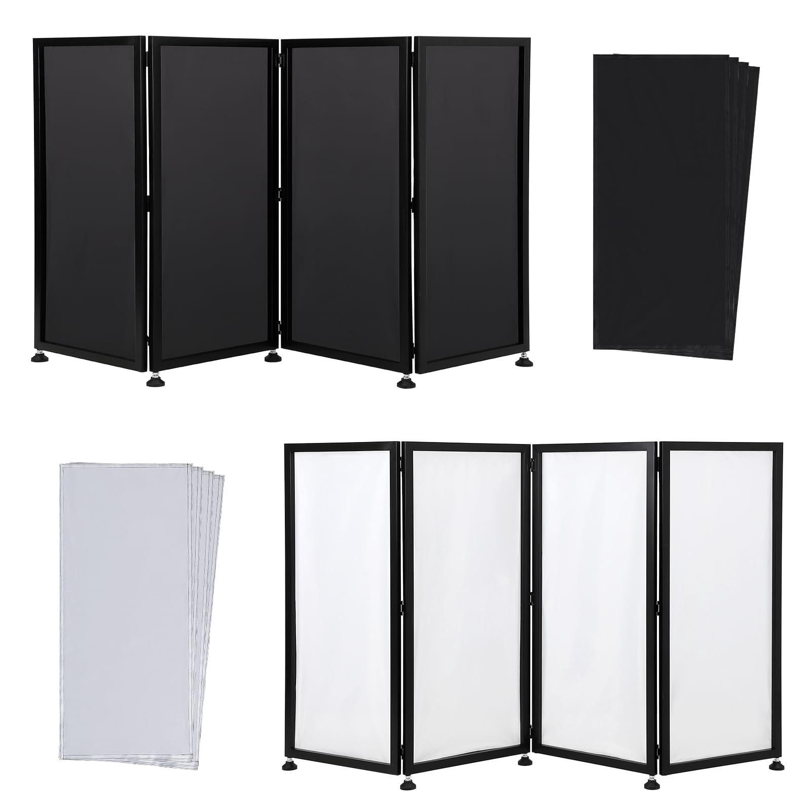 Portable DJ Facade Booth Foldable Cover Screen, with White/Black ...