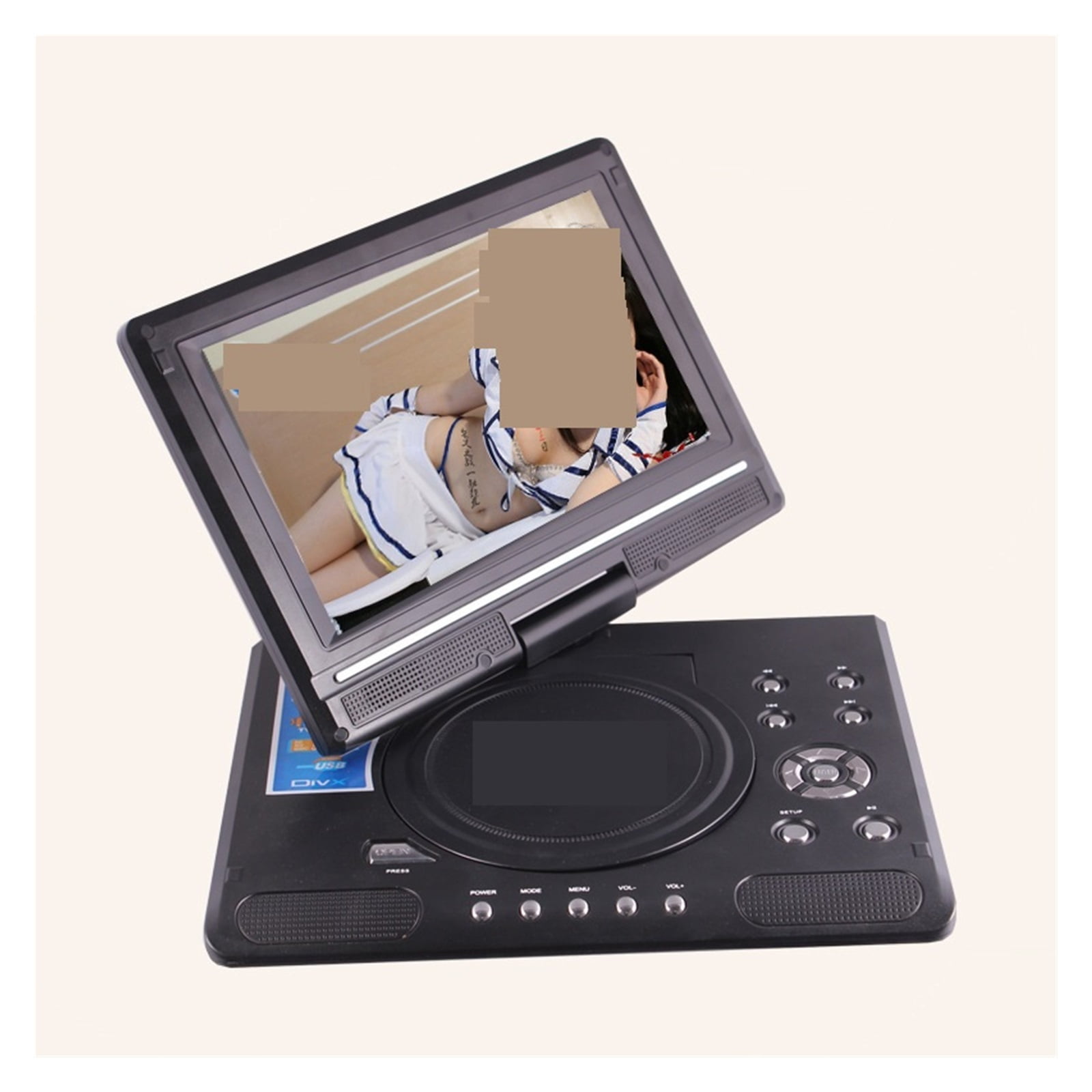 Electronic 9.8 Inch Portable DVD EVD Player TV 270 Swivel Widescreen ...
