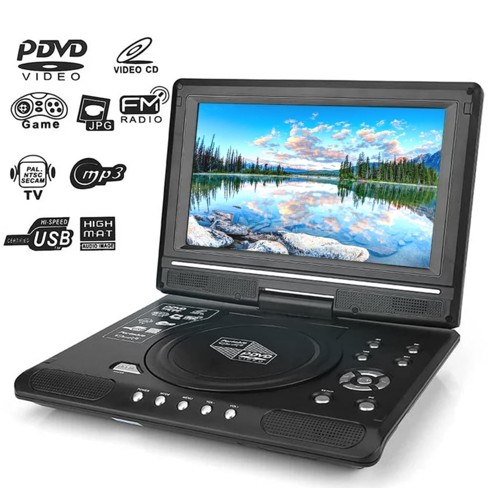 Portable DVD Player with 9.8 "Swivel Screen, Rechargeable Lithium ...