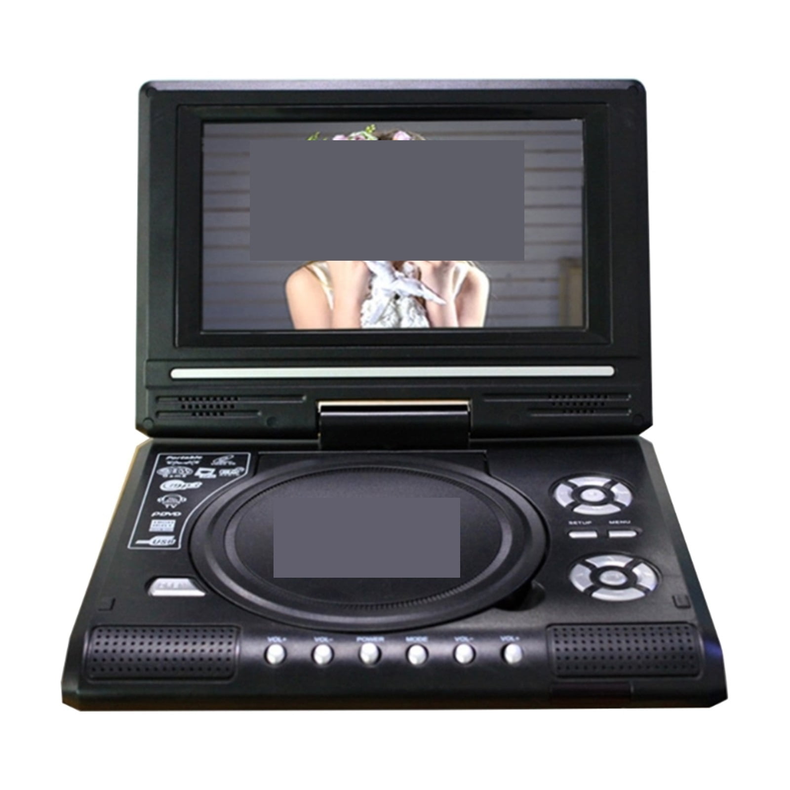 Portable DVD Player AV Cable TV Projector Function Support USB Flash ...