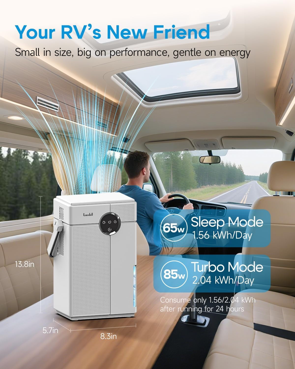 Portable Dehumidifier with Drain Hose, 118oz Quiet Humidity Remover for ...