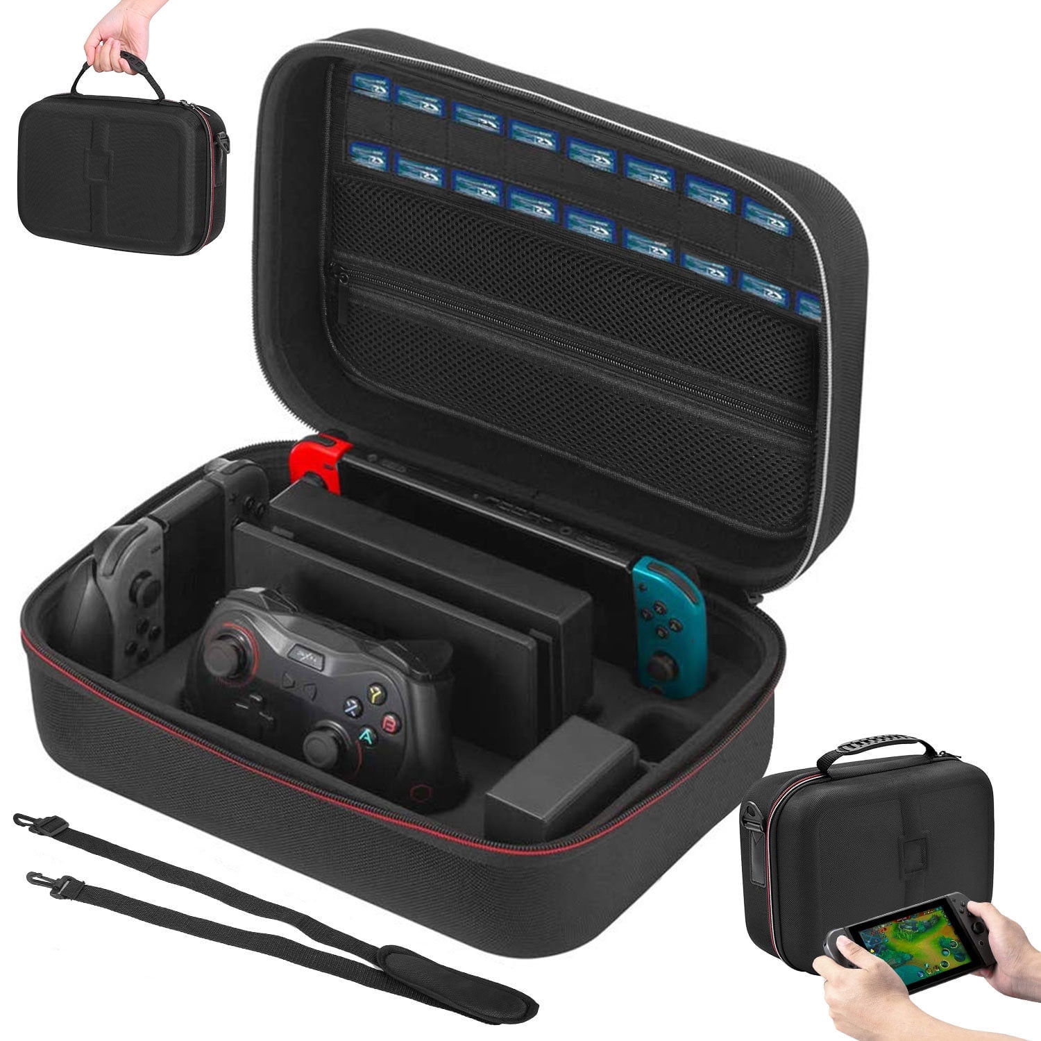 Portable Deluxe Carrying Case for Nintendo Switch Protected Travel Case ...