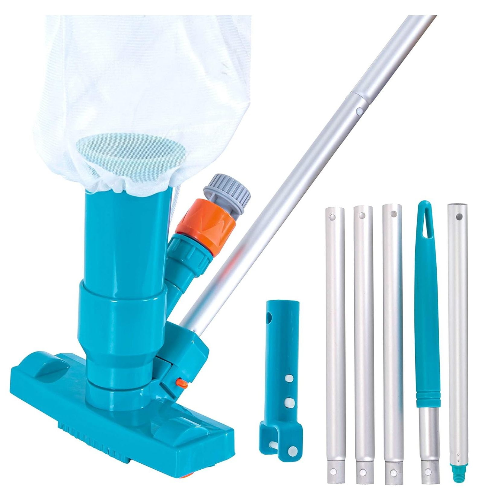 Portable Deluxe Jet Pool Vacuum Underwater Cleaner with 5 Section Pole ...