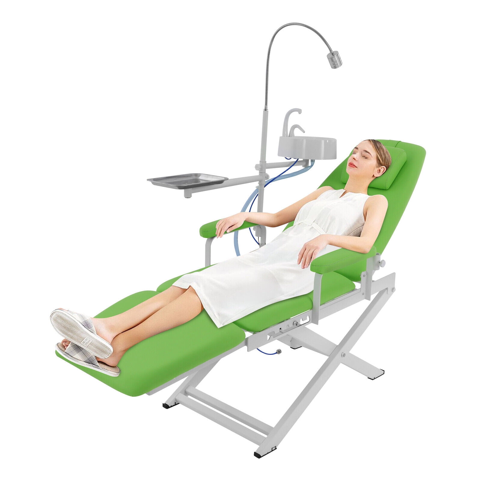 Portable Dental Chair with LED Light, Adjustable Height & Foldable ...