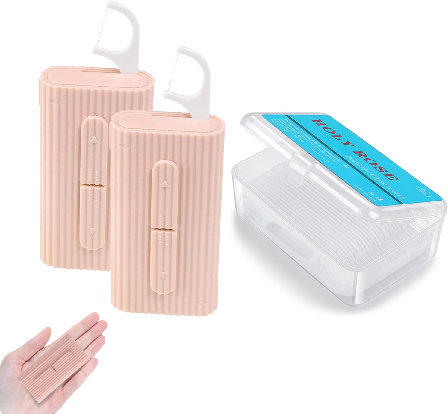 Portable Dental Floss Dispenser 2 Box, Portable Floss Picks Case with ...