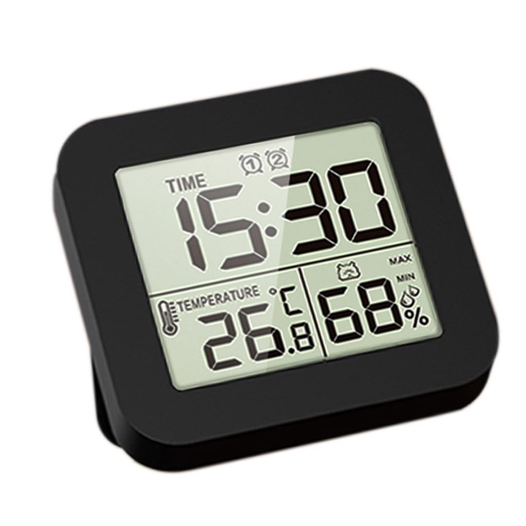 Portable Desk Clock with 3 Alarms Temperature Humidity Display for ...