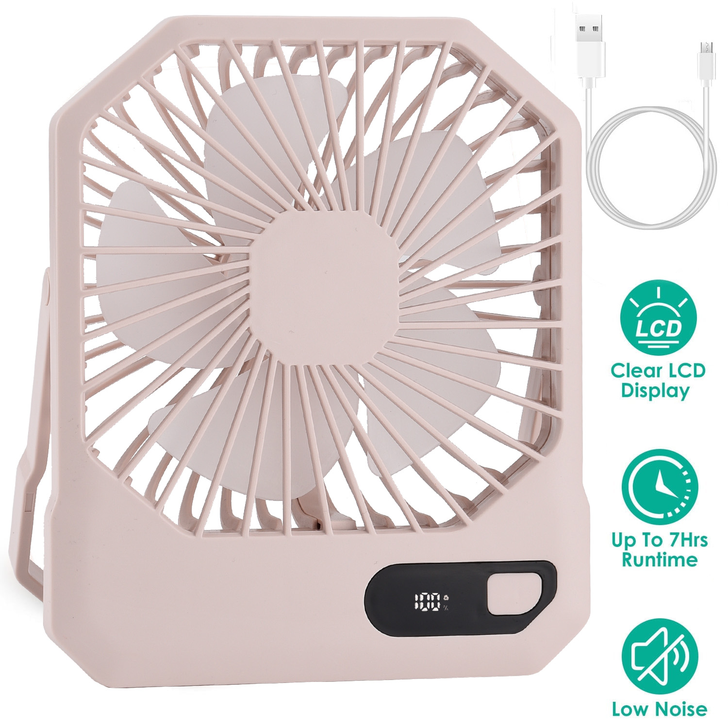 Hgallory Summer Supplies Portable Mini Fan Rechargeable, Plastic ...