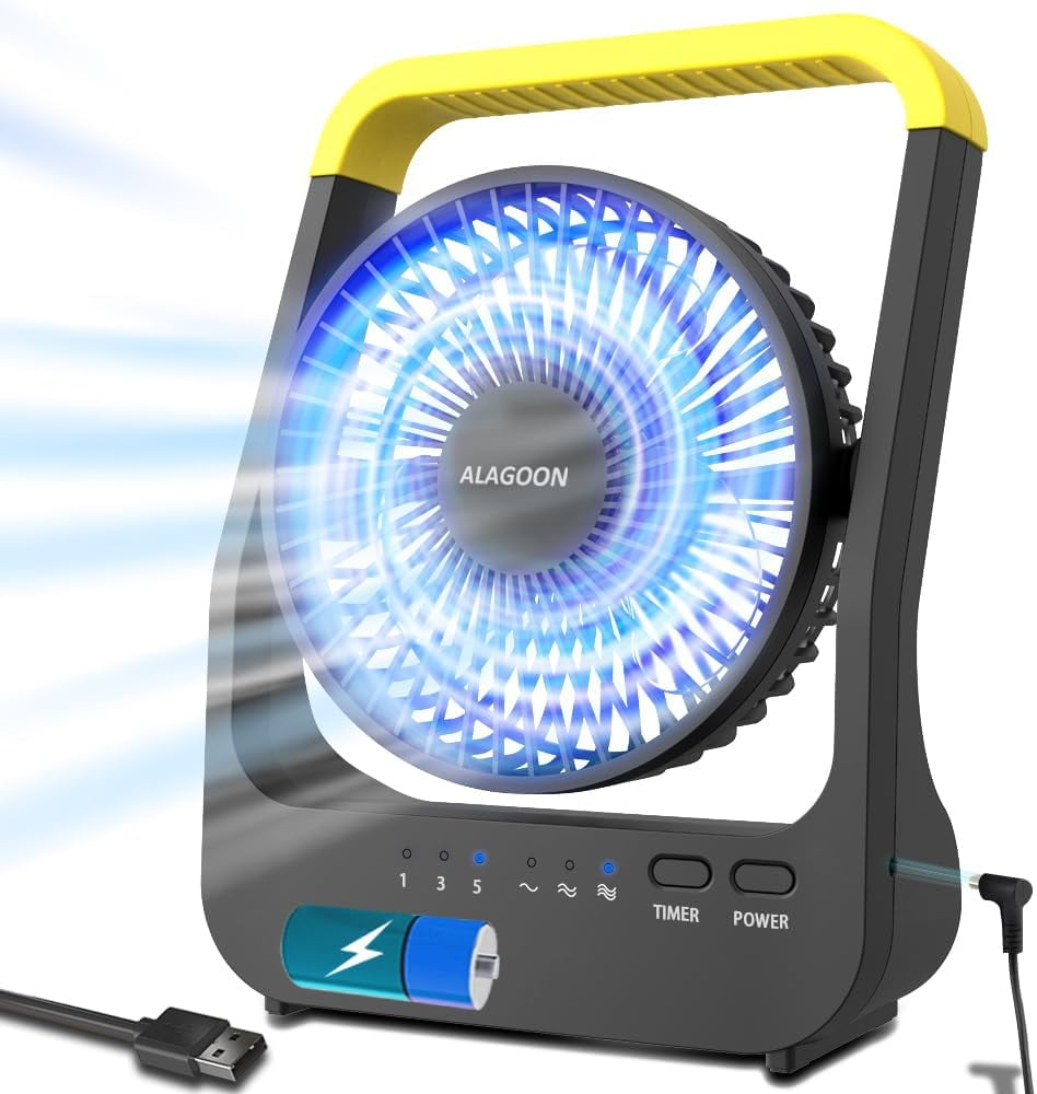 Portable Desk Fan, D Battery Operated Fan for Hurricane, Powered Fan by ...