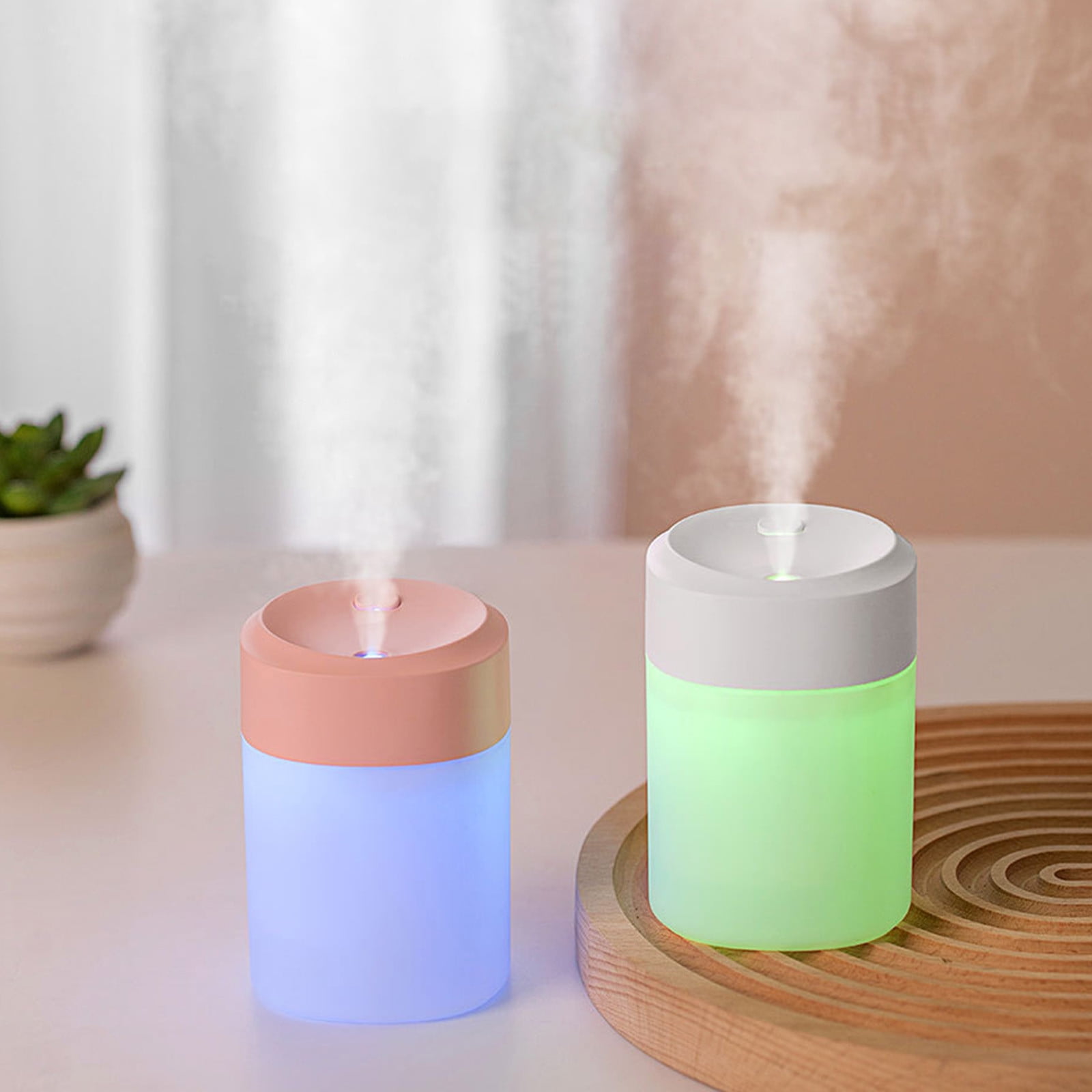 Portable Desk Humidifier, Cool Mist Evaporator, Night Light Display ...