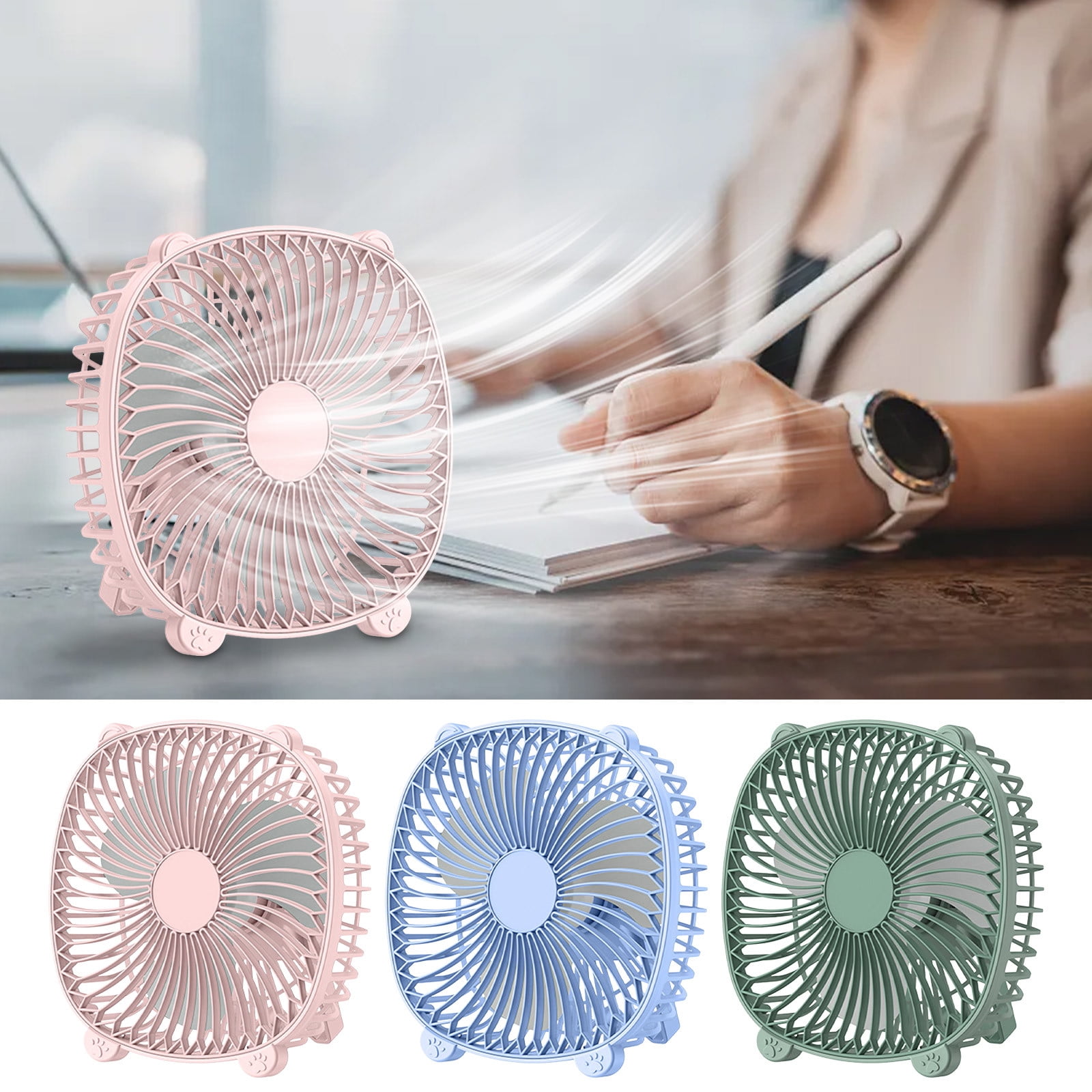 Portable Desktop USB Fan | Silent Operation | 5 Blades | Strong Wind ...