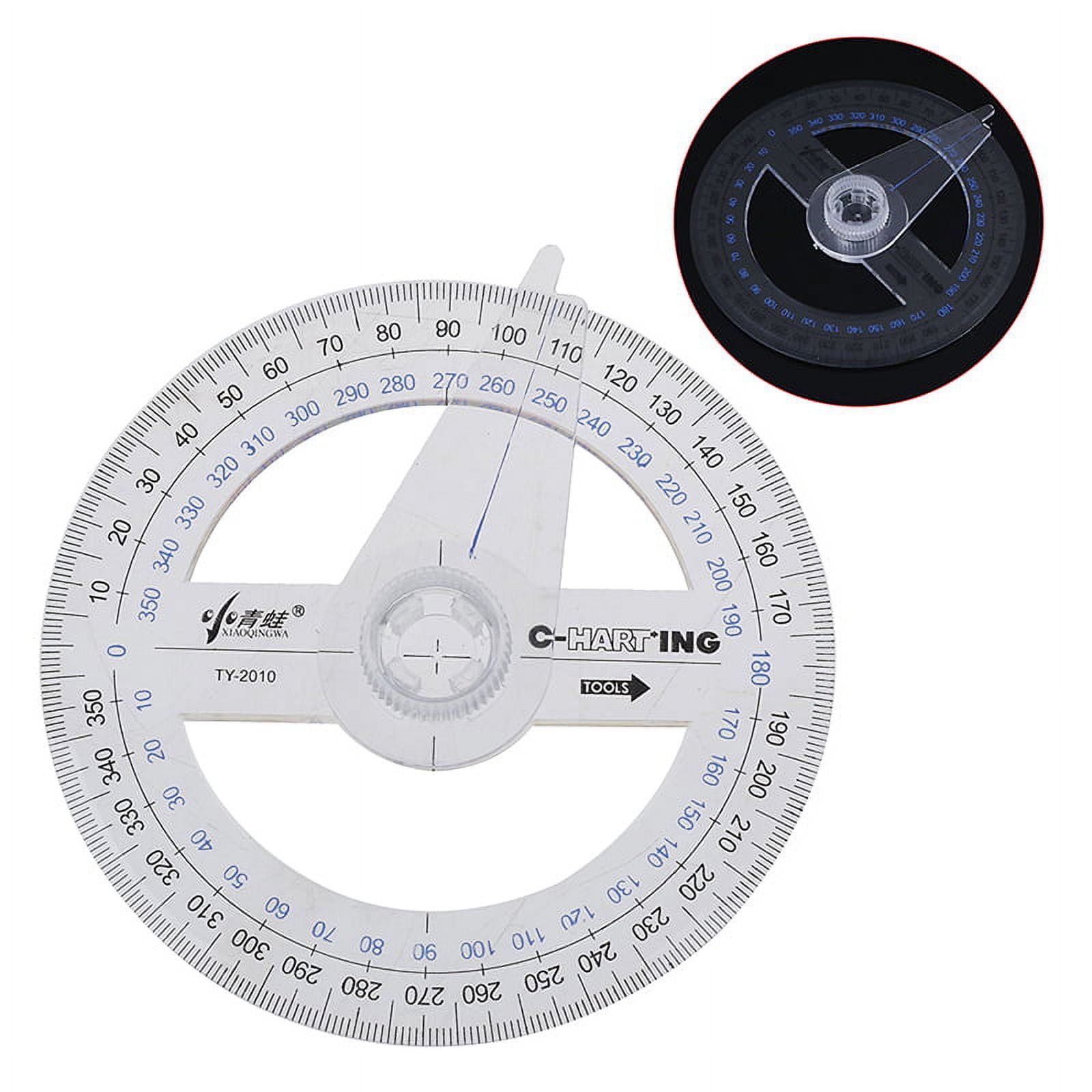 Portable Diameter Of 10cm Plastic 360 Degree Pointer Protractor Ru Ks ...
