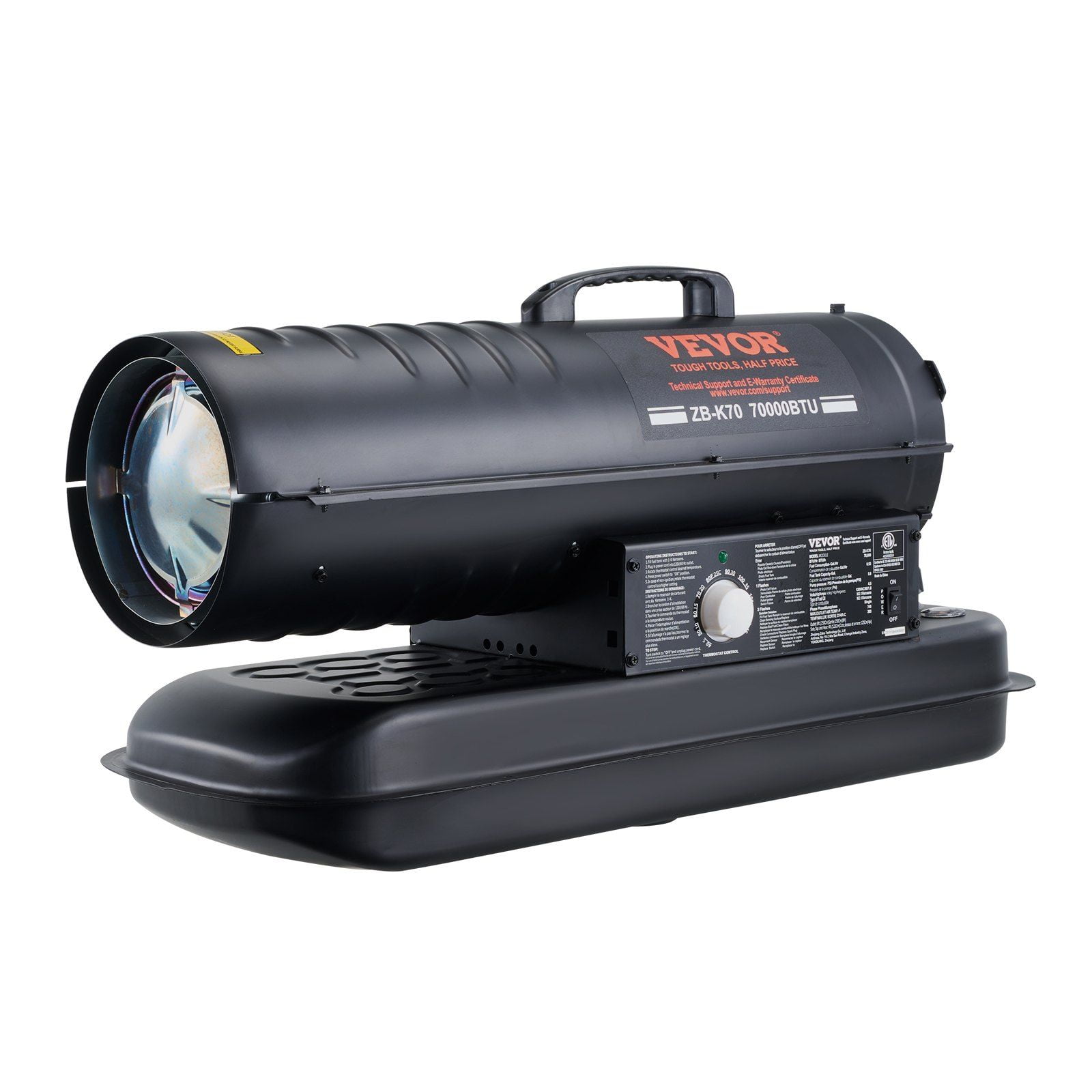 Industrial Kerosene Heater, 70,000 BTU- Portable Torpedo Style Heater ...