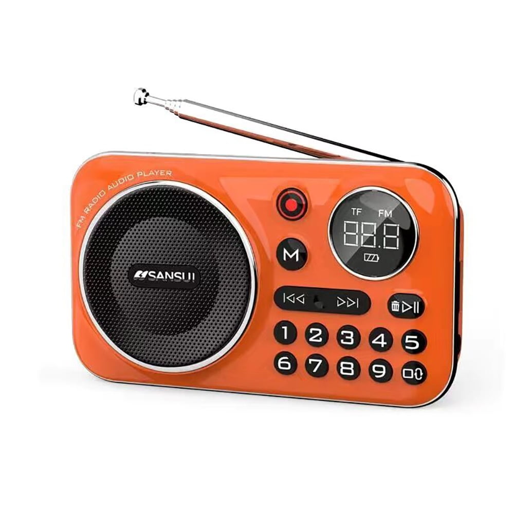 Portable Digital FM Radio, Wireless Radio with Bluetooth Speaker USB/TF ...