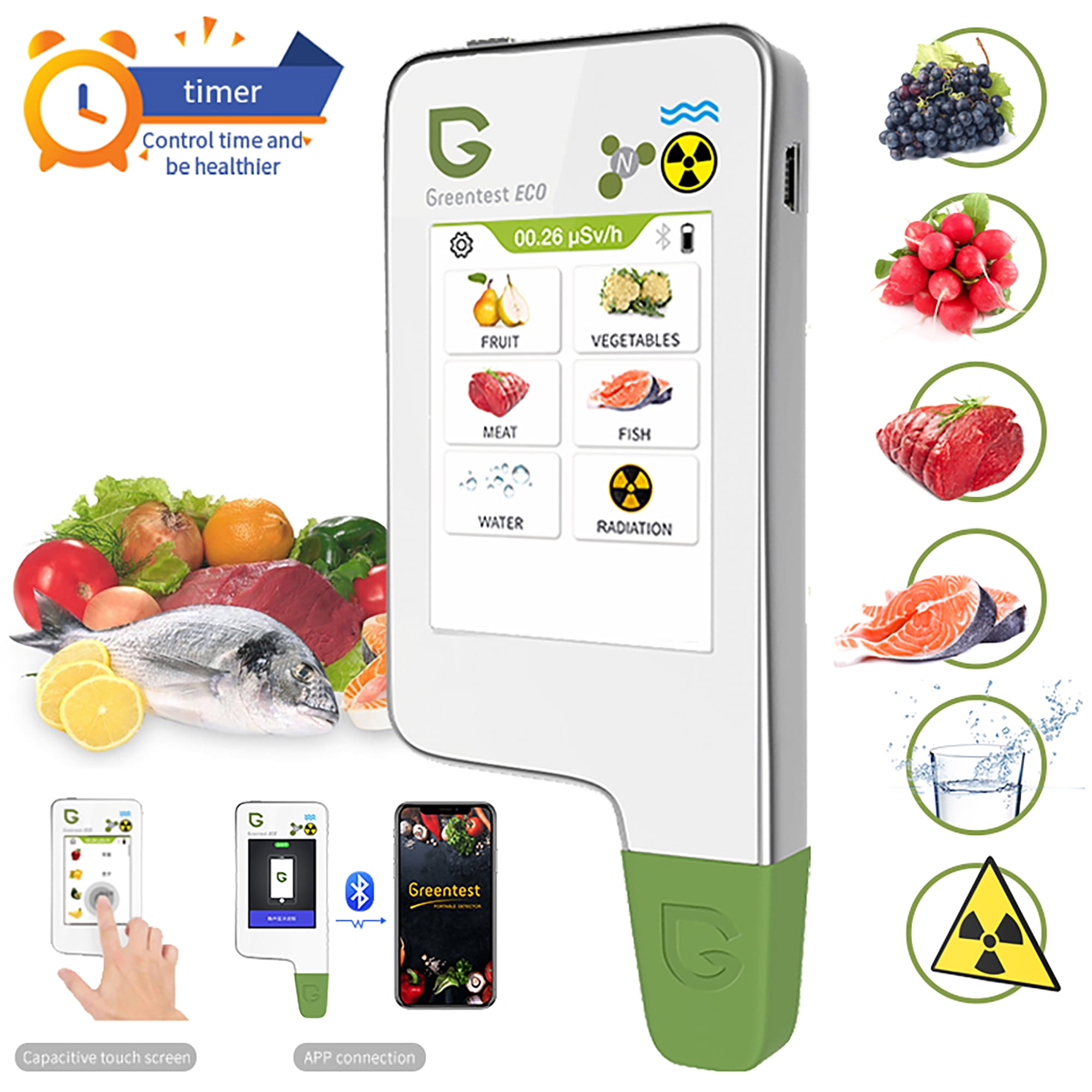 Portable Digital Nitrate Tester Food Radiation Detector Geigor Counter ...