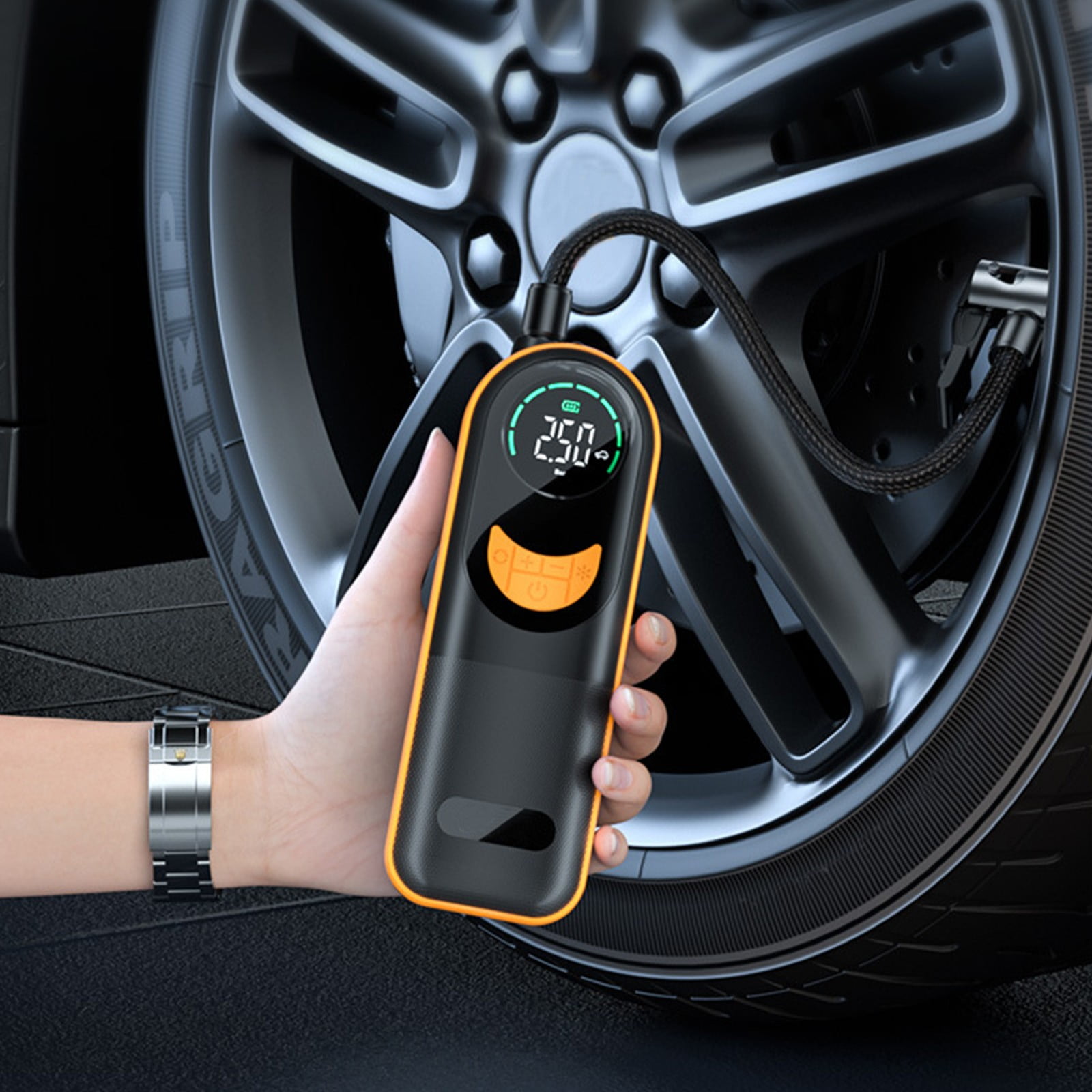 Portable Digital Tire Inflator, Wireless Car Air Pump with LED Light ...