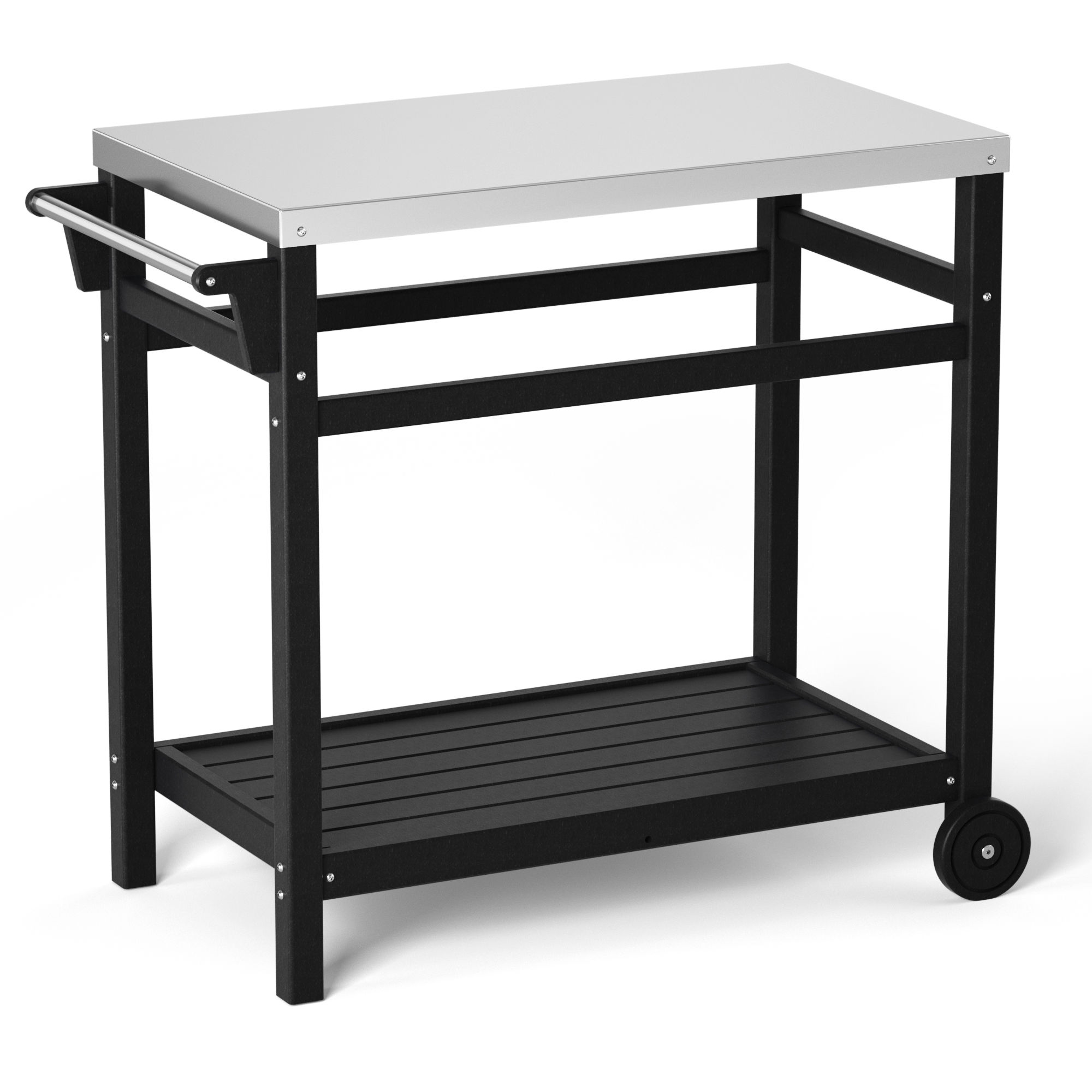 Portable Dining Cart Table with Double Shelves, Food Delivery Cart ...