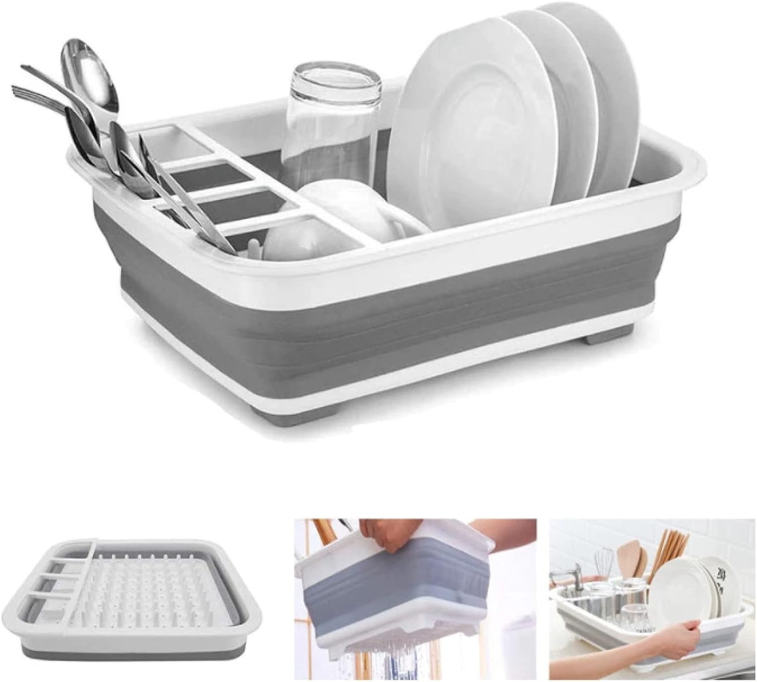 Portable Dinnerware Drainer, Space Saving Kitchen Storage, Collapsible ...