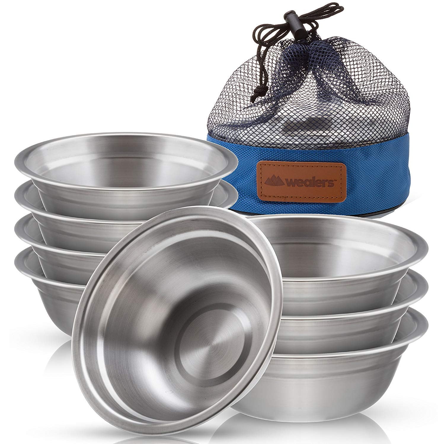 Portable Dinnerware Round Stainless Steel Bowl Set BPA Free for Outdoor ...