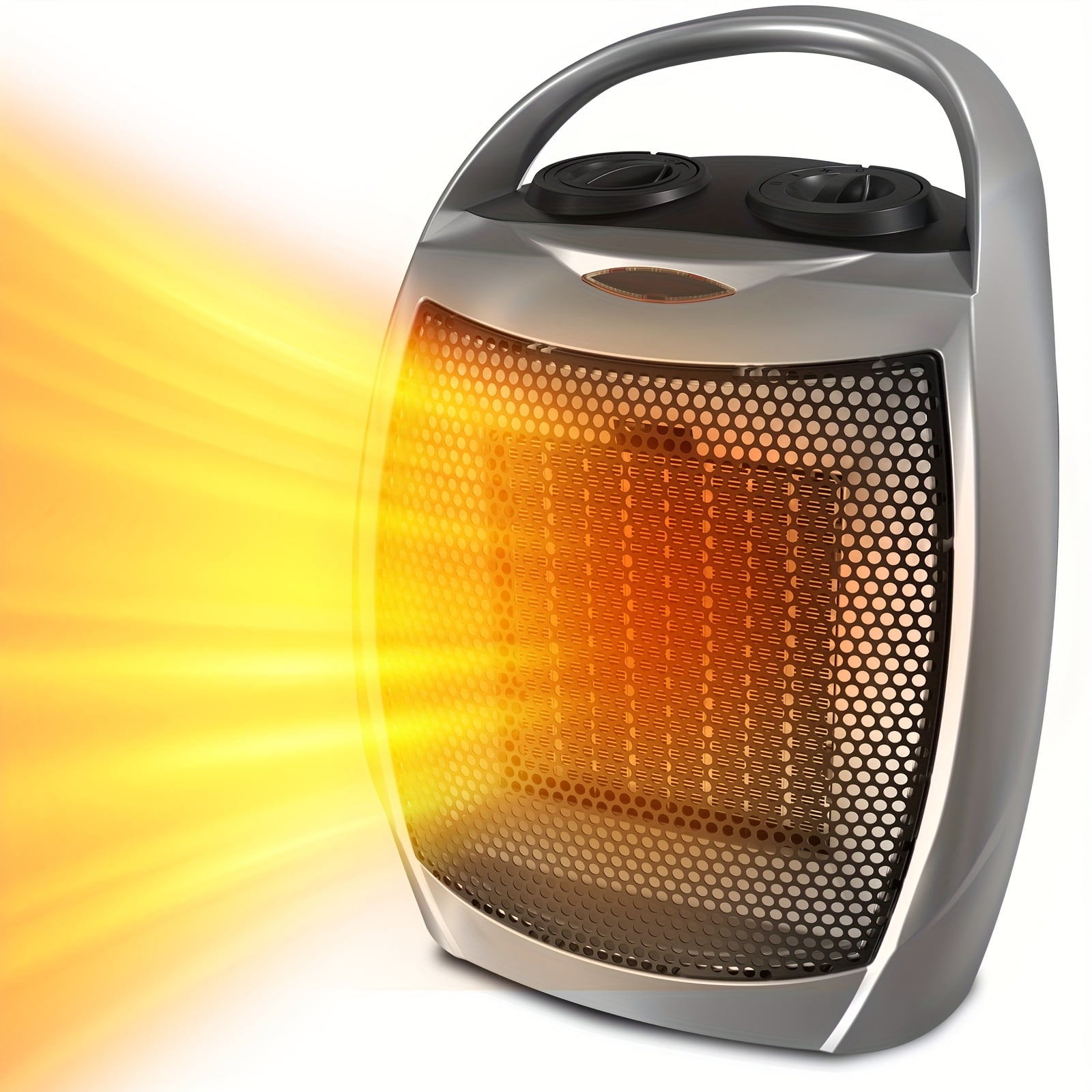 Portable Disc Space Heater 800W/400W with Thermostat & Timer - Quiet ...