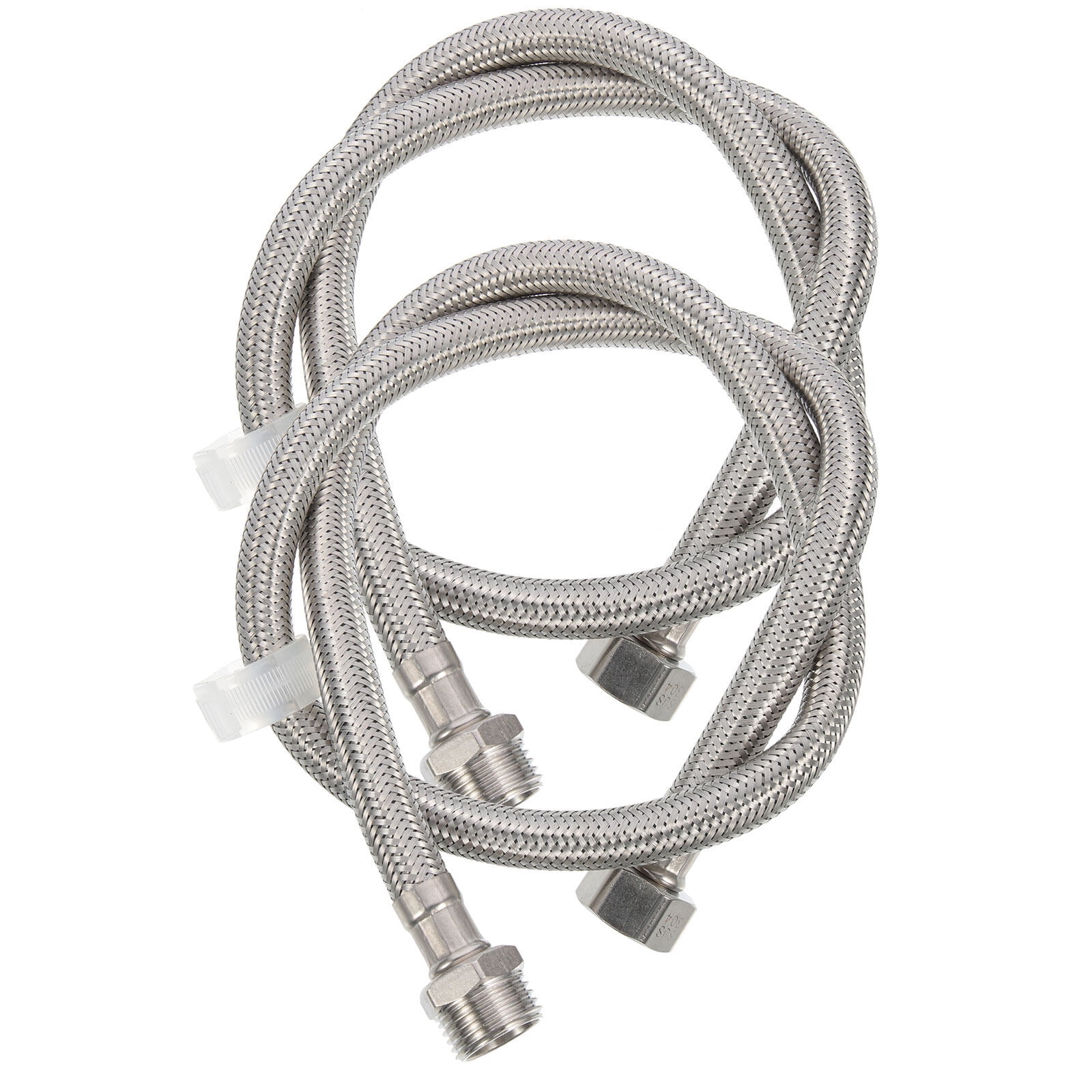 WRITWAA Washing Machine Hoses Silver 304 Stainless Steel 2pcs - Walmart.com