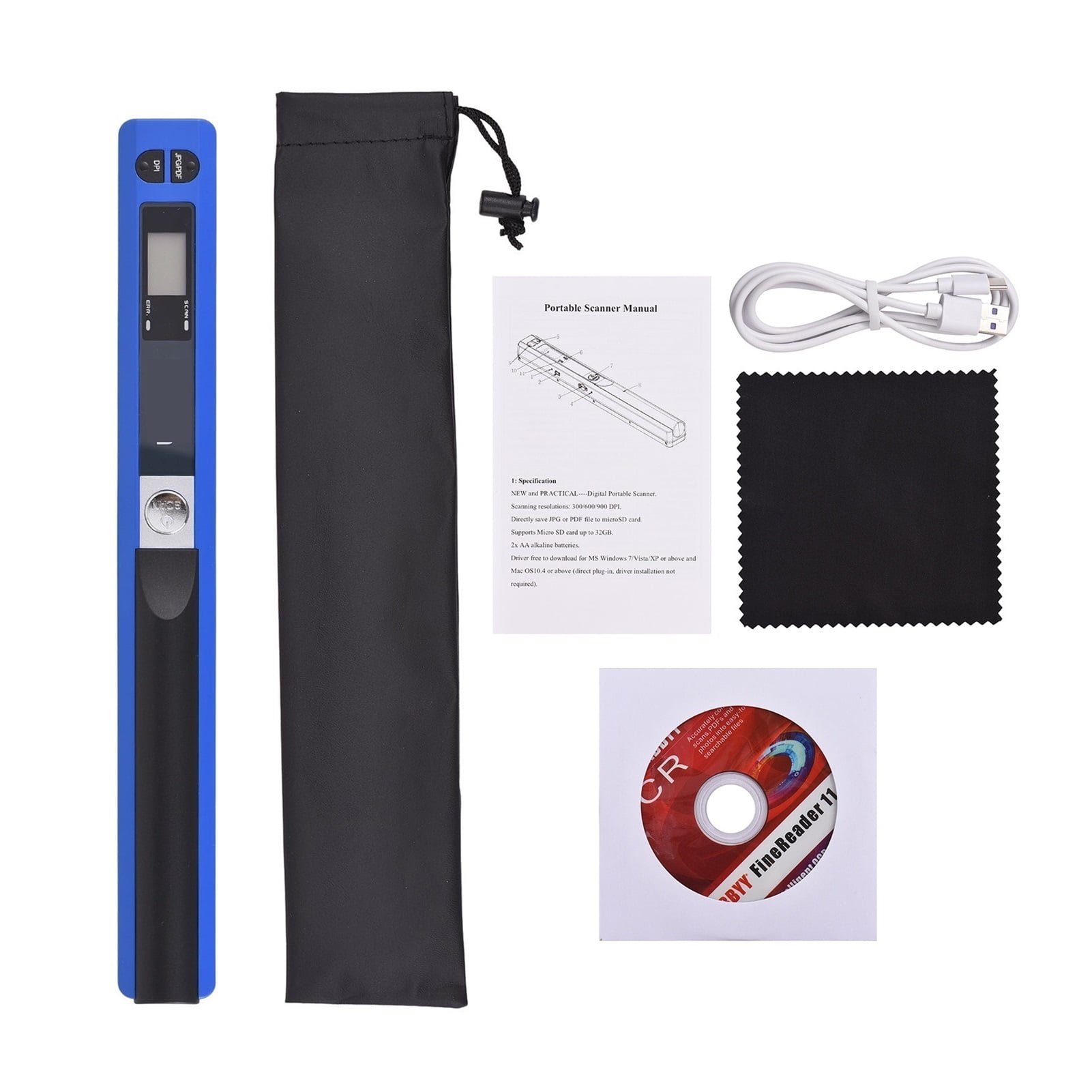 Portable Document Scanner, Mini Handheld Document Scanner, A4 Book ...