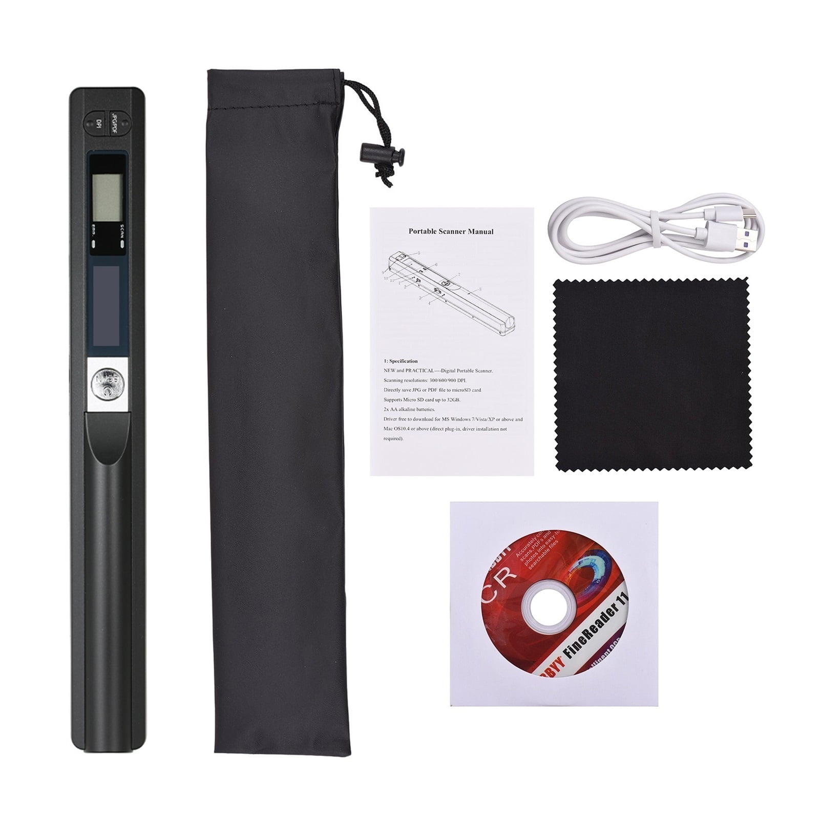 Portable Document Scanner, Mini Handheld Document Scanner, A4 Book ...