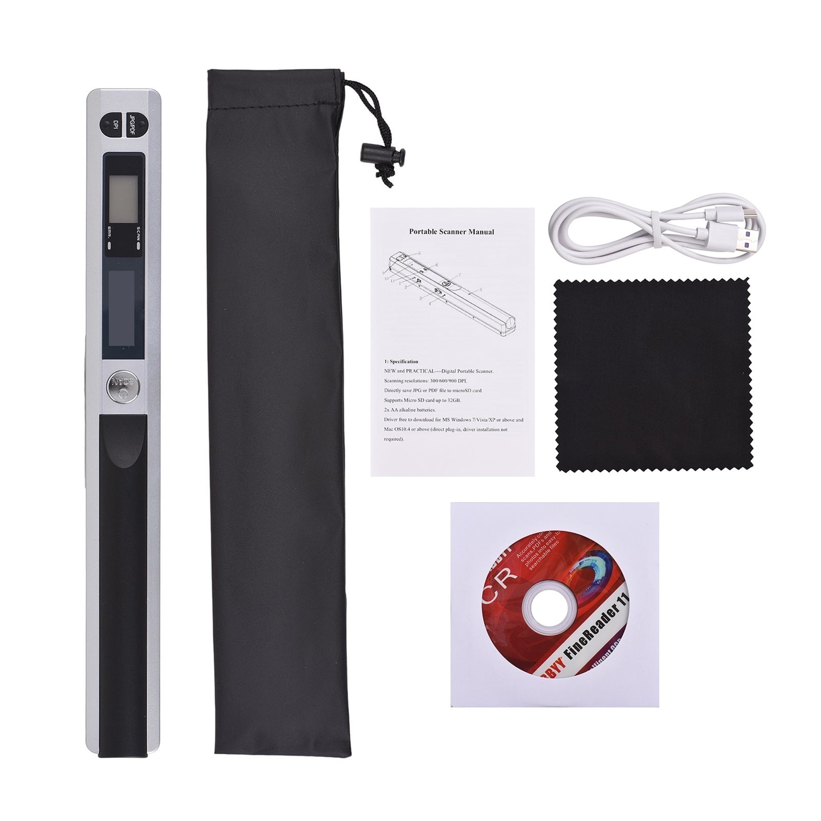 Portable Document Scanner, Mini Handheld Document Scanner, A4 Book ...