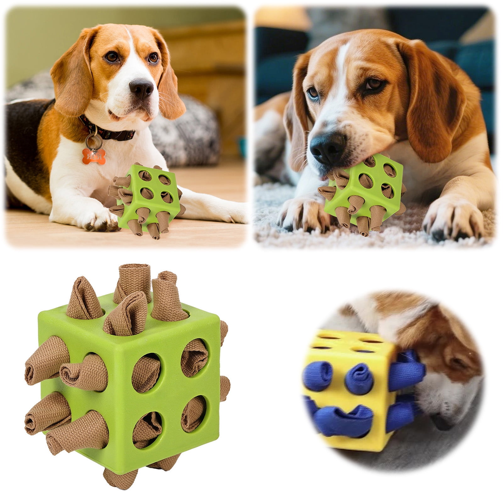 Portable Dog Enrichment Cube, Scent Puzzle and Treat Toy for Small and ...