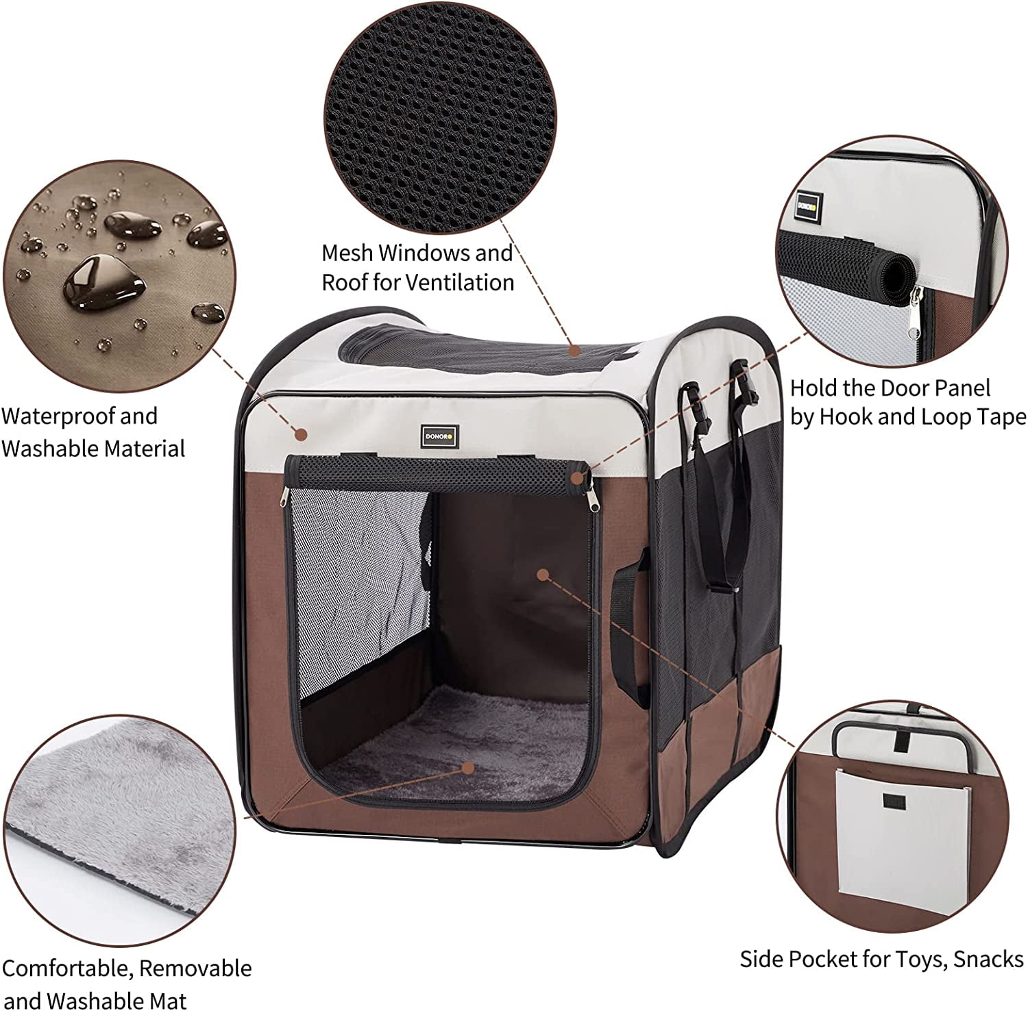 Portable Dog Kennel for Medium Dogs, Up Indoor Pet Cage with Sturdy ...