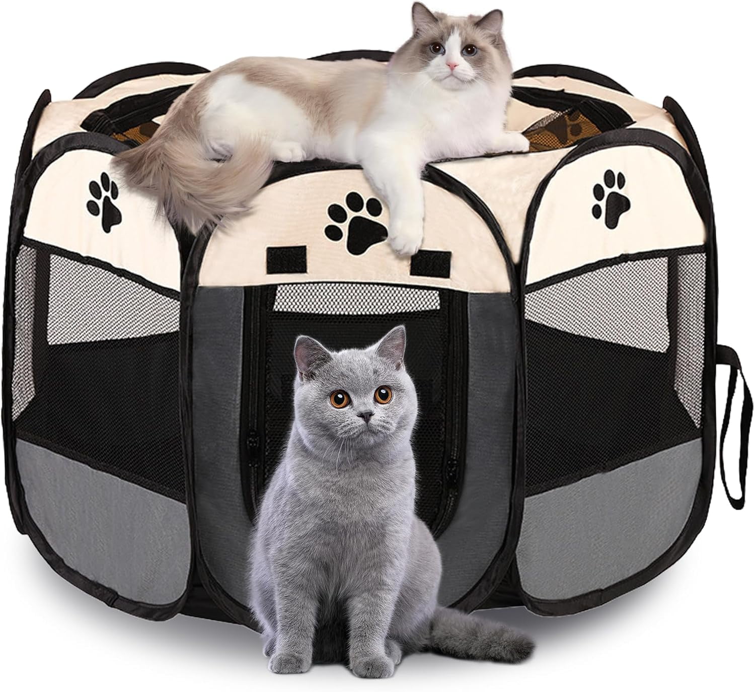Portable Dog Playpen, Pet Play Pen for Indoor Outdoor Cat, Kitten/Puppy ...