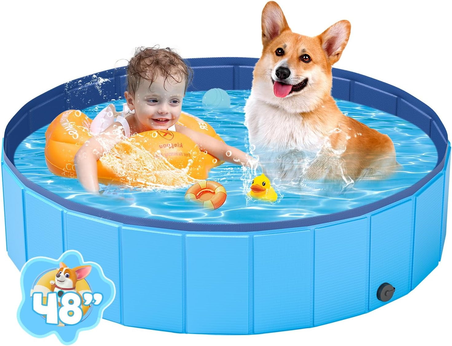 Portable Dog Pool PVC Pet Swimming Pool Bathtub Collapsible Dog Pool ...