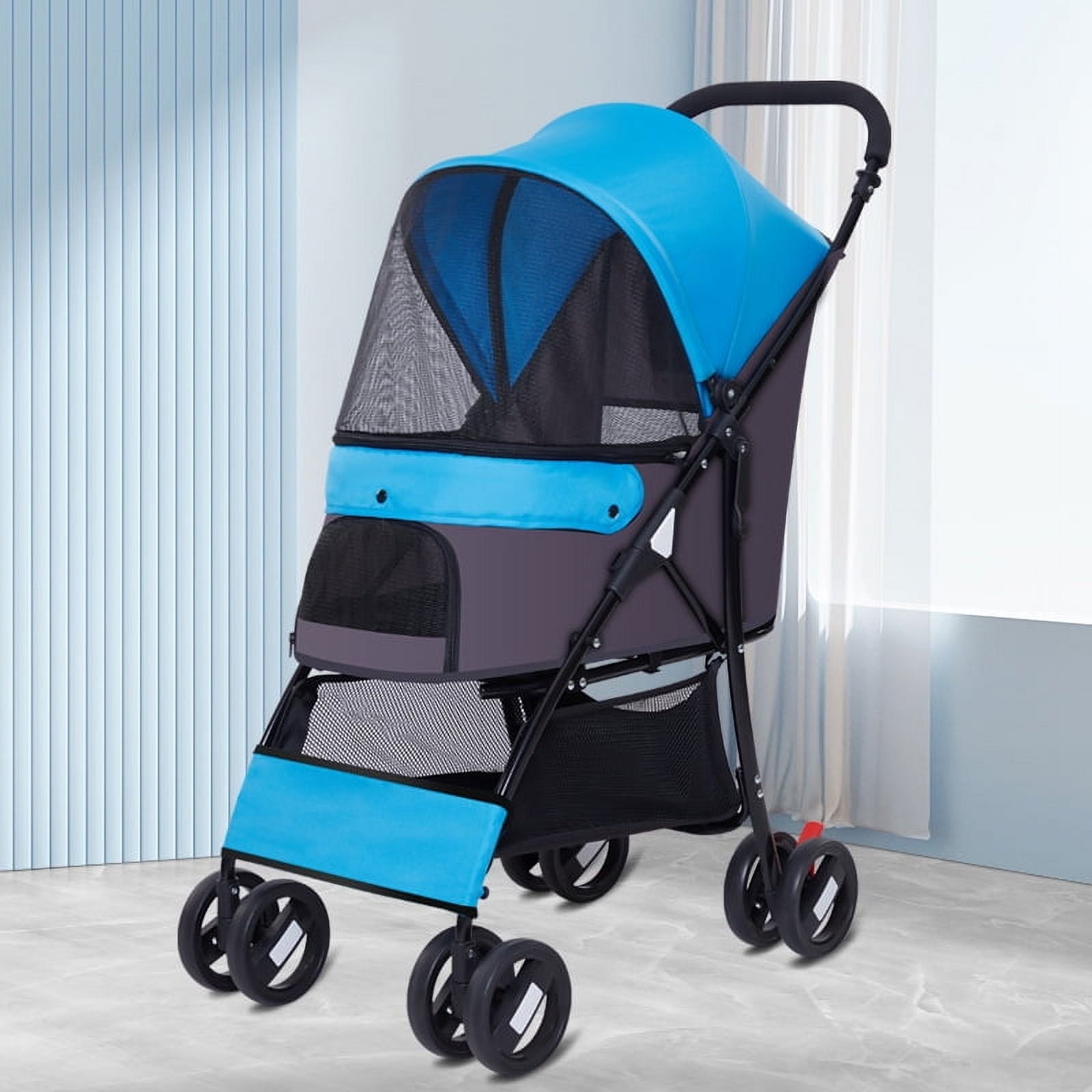 Portable Dog Trolley Quick Folding Cat Trolley, Outdoor Travel Shopping ...