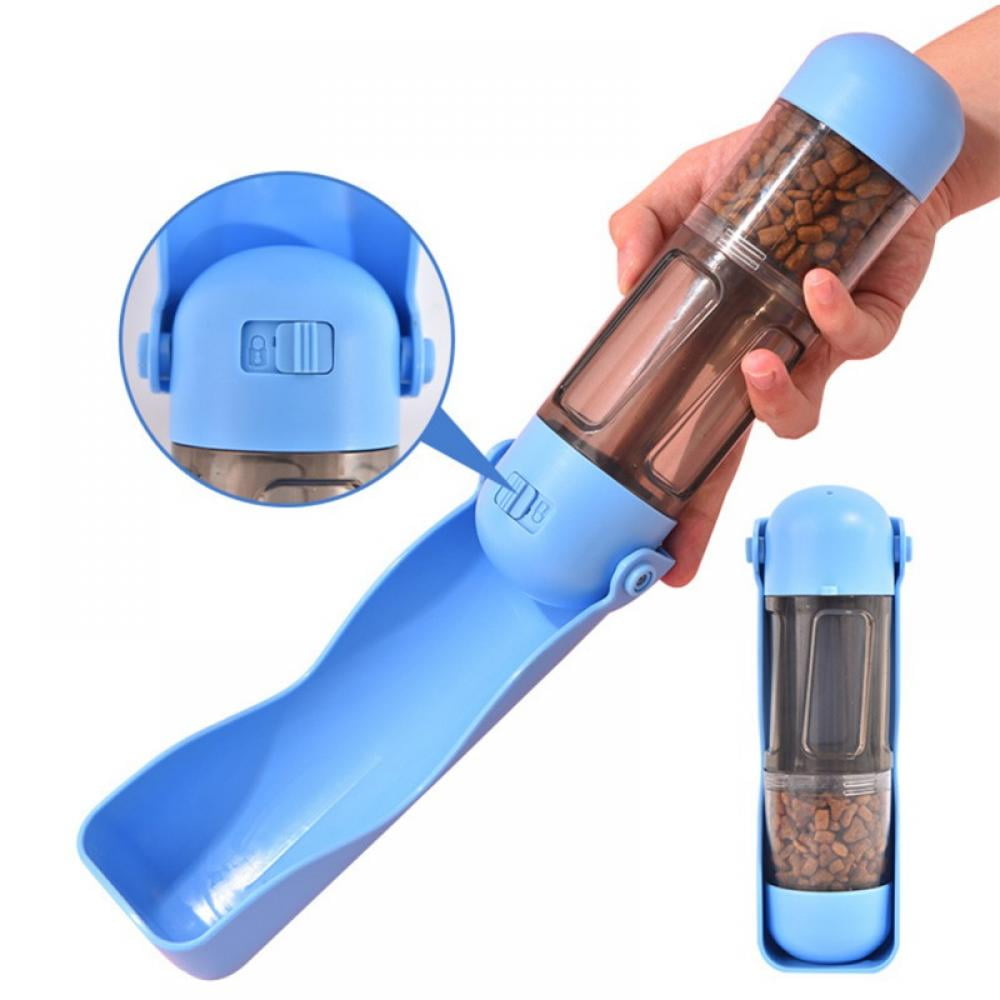 Portable Dog Water Bottle with Food Container, Pet Travel Water ...