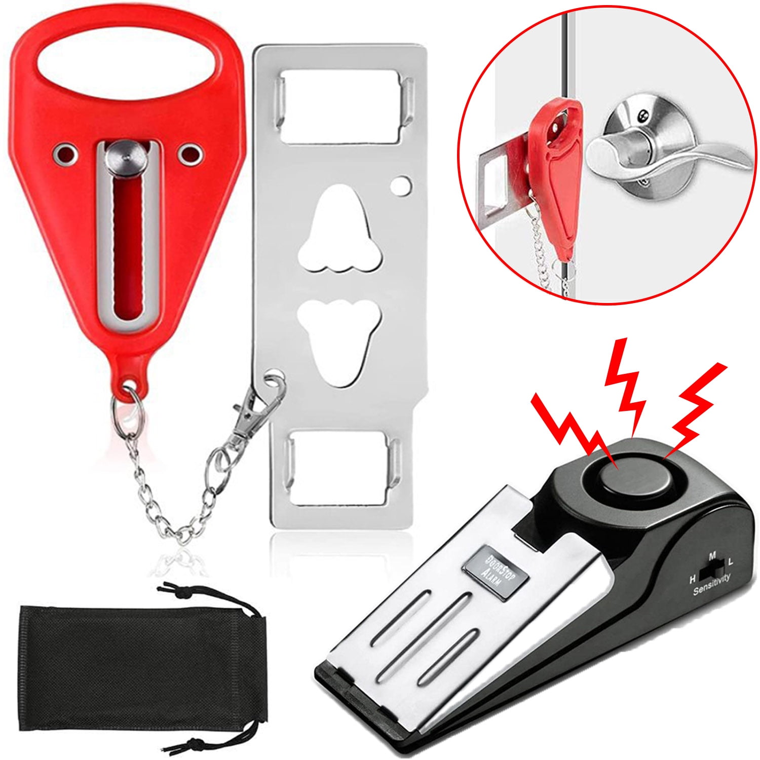 Portable Door Lock & Door Stop Alarm,Home Security Door Locker Devices ...