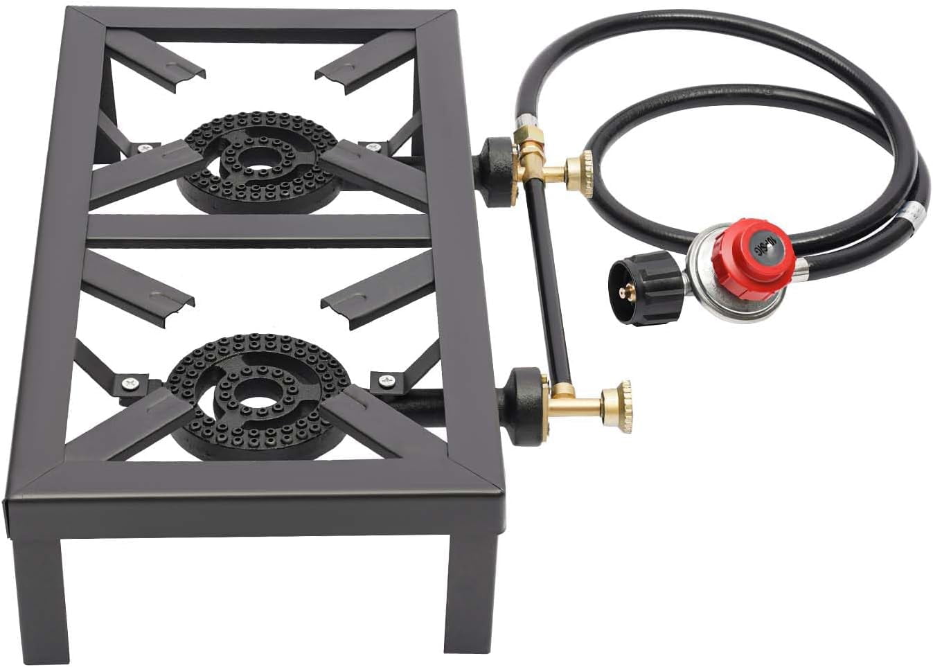 Portable Double Burner Outdoor Gas Stove Propane Cooker with Adjustable ...