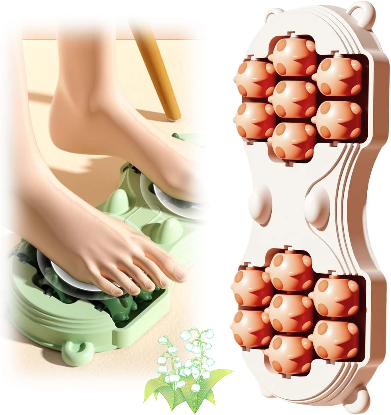Portable Double Foot Massage Roller, 2025 New Dual Foot Roller Massager ...